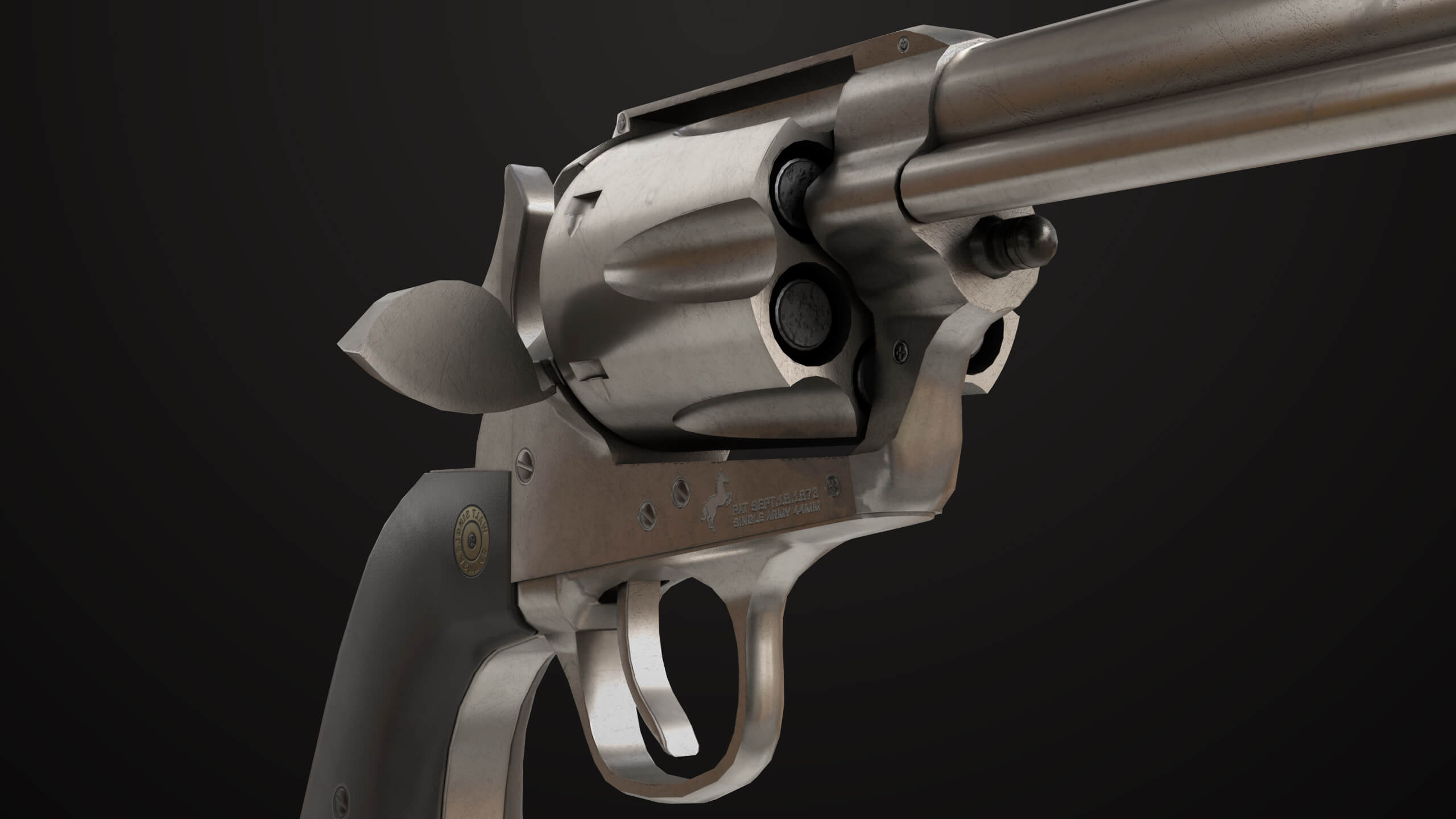Revolver 03 Model Colt Silver All PBR Unity UE Textures by Eight Vertex