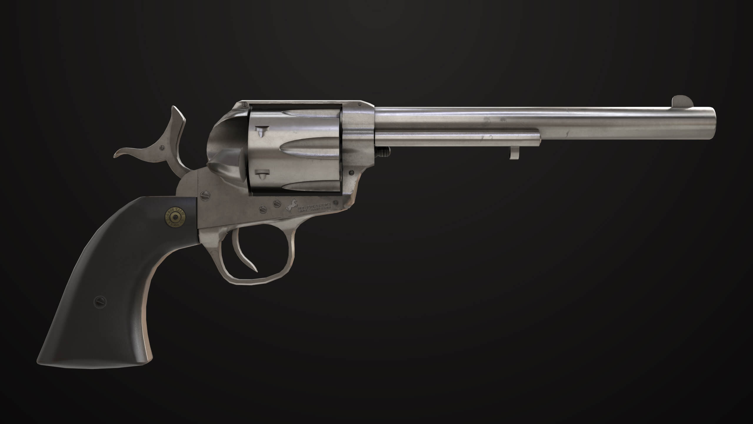 Revolver 03 Model Colt Silver All PBR Unity UE Textures by Eight Vertex