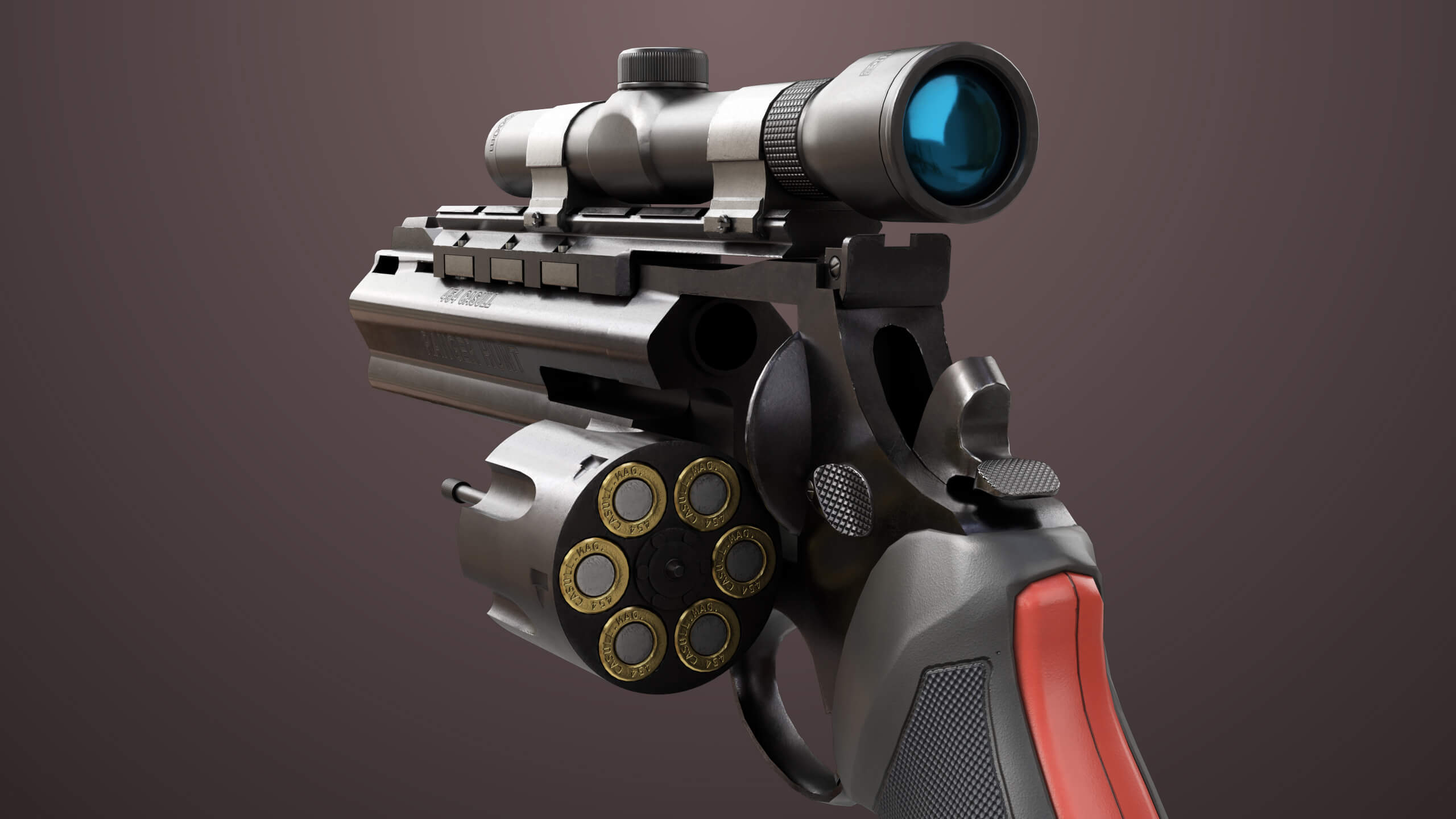 Revolver 04 Black Taurus Raging All PBR Unity UE Textures - 3D Model by ...