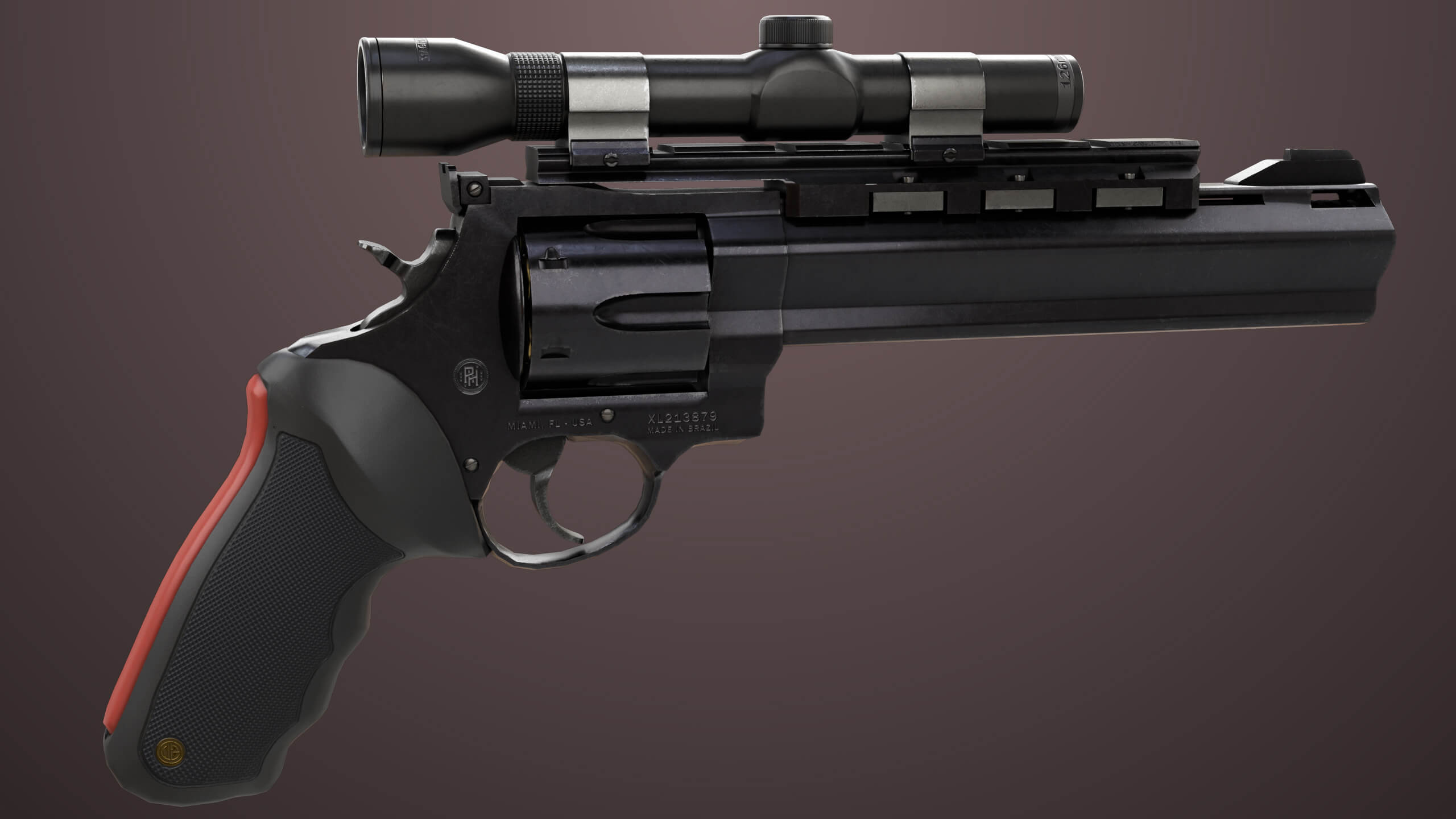Revolver 04 Black Taurus Raging All PBR Unity UE Textures - 3D Model by Eight Vertex