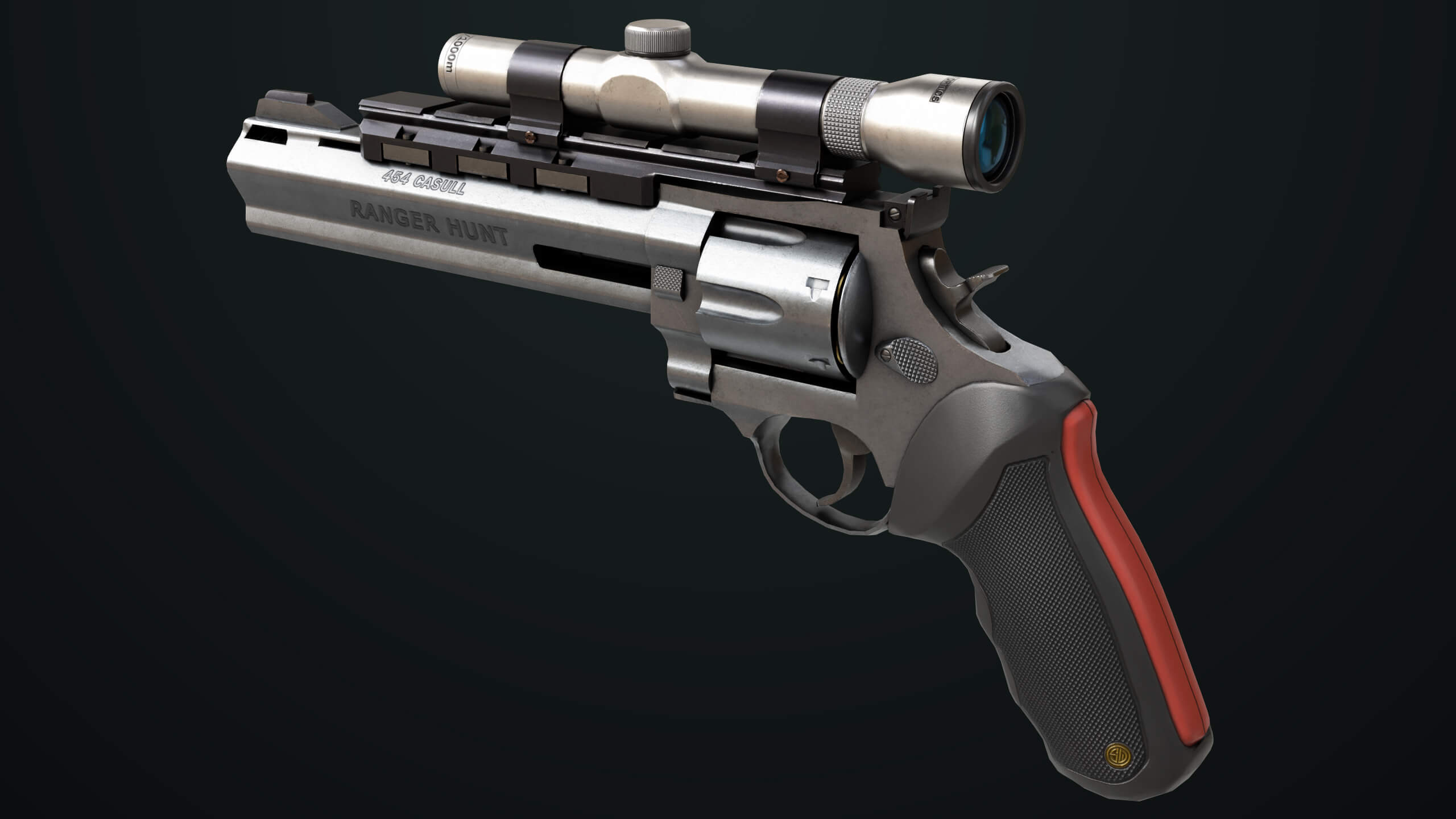 Revolver 04 Silver Taurus Raging All PBR Unity UE Textures - 3D Model by Eight Vertex
