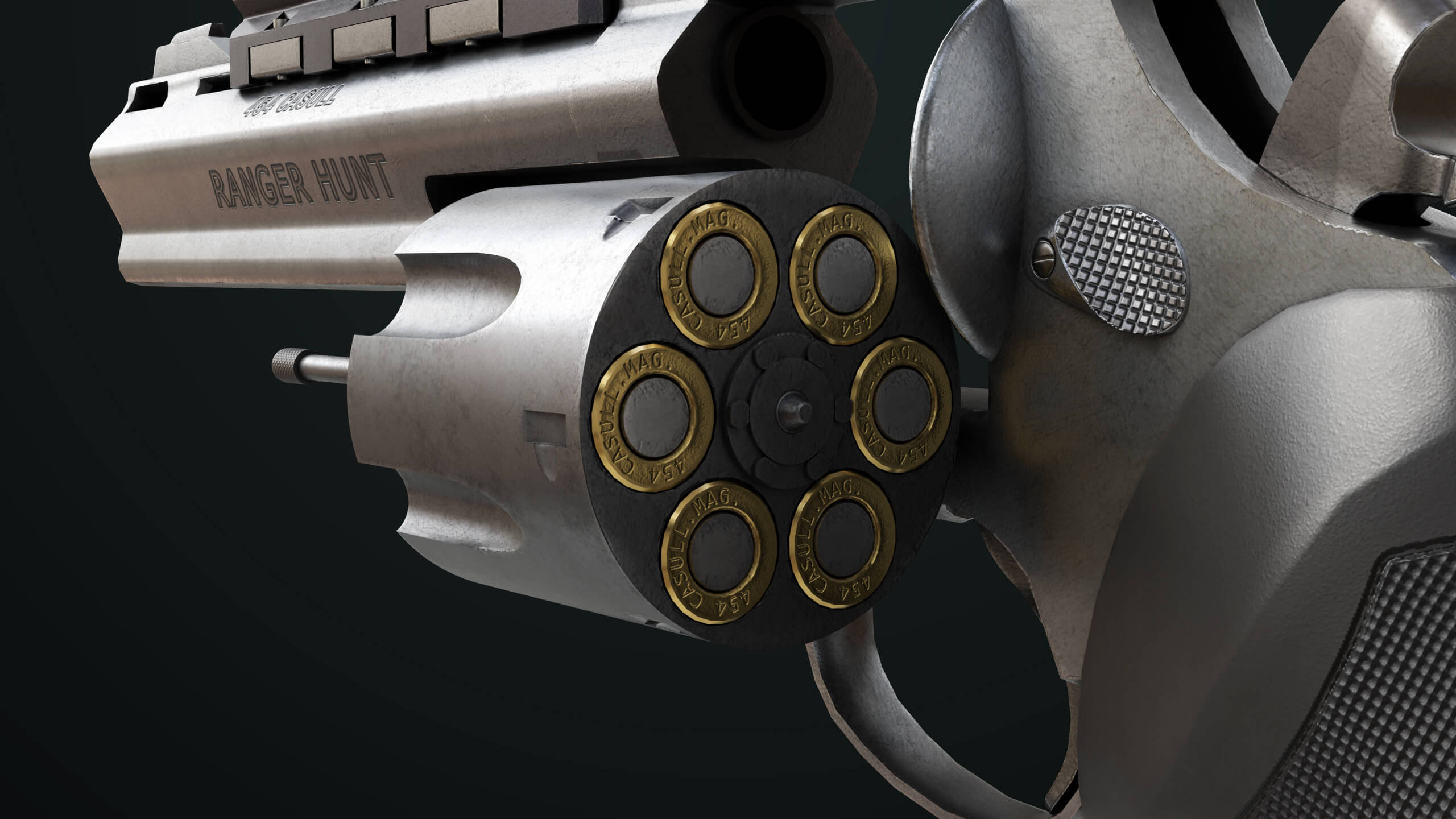 Revolver 04 Silver Taurus Raging All PBR Unity UE Textures - 3D Model ...
