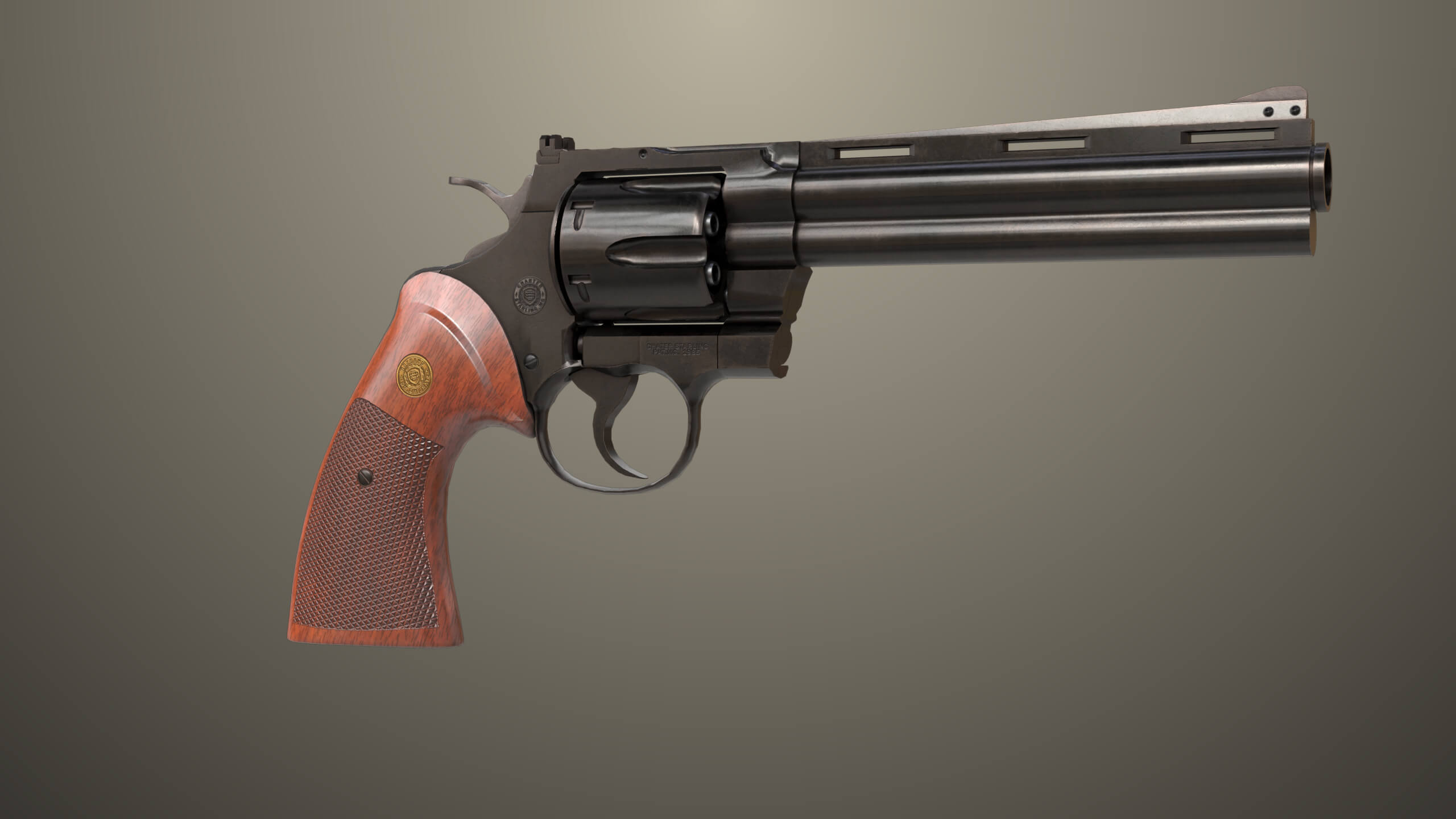 Revolver 05 Black Colt Python All PBR Unity UE Textures - 3D Model by ...