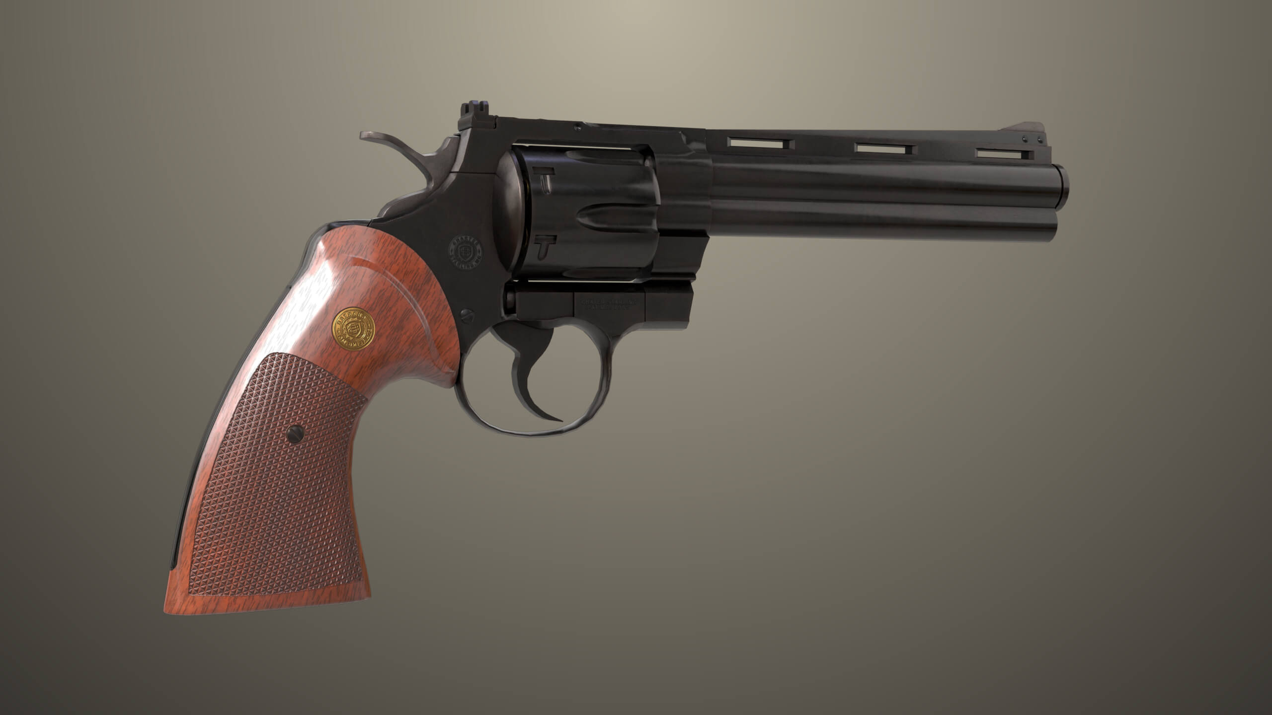 Revolver 05 Black Colt Python All PBR Unity UE Textures - 3D Model by ...