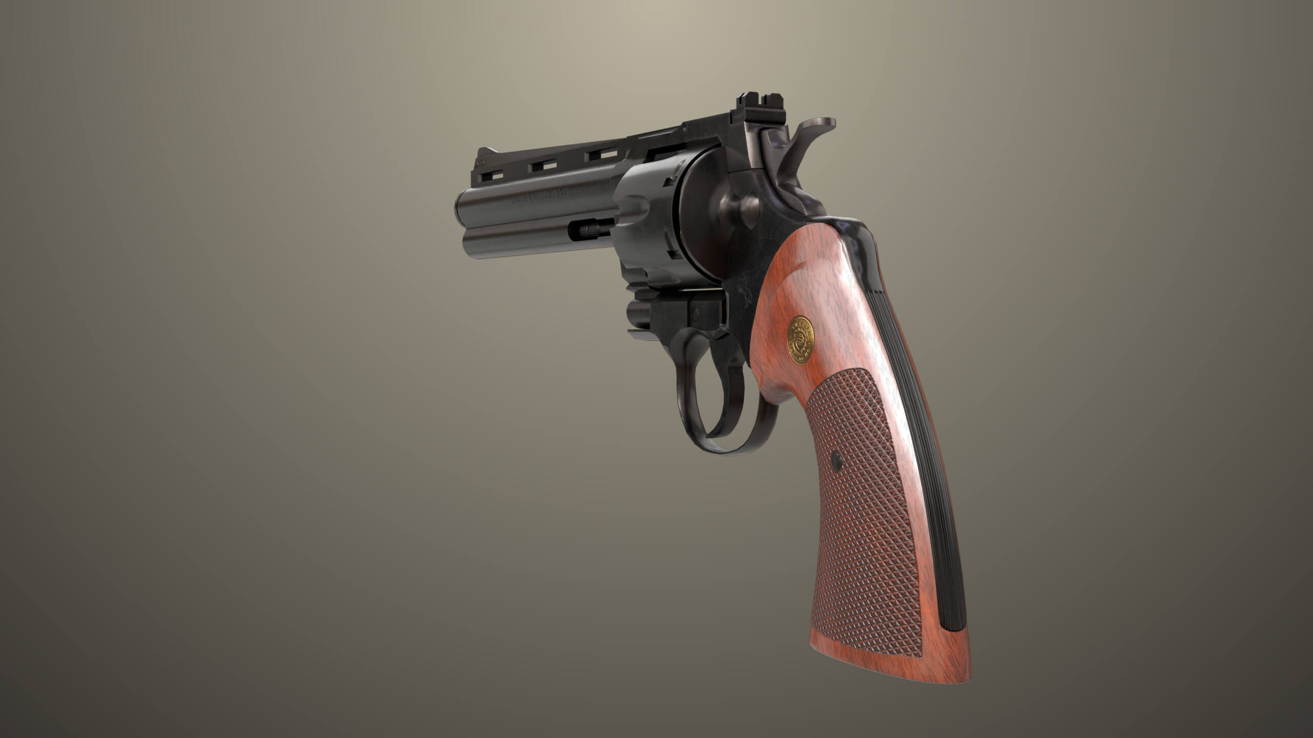 Revolver 05 Black Colt Python All PBR Unity UE Textures - 3D Model by ...