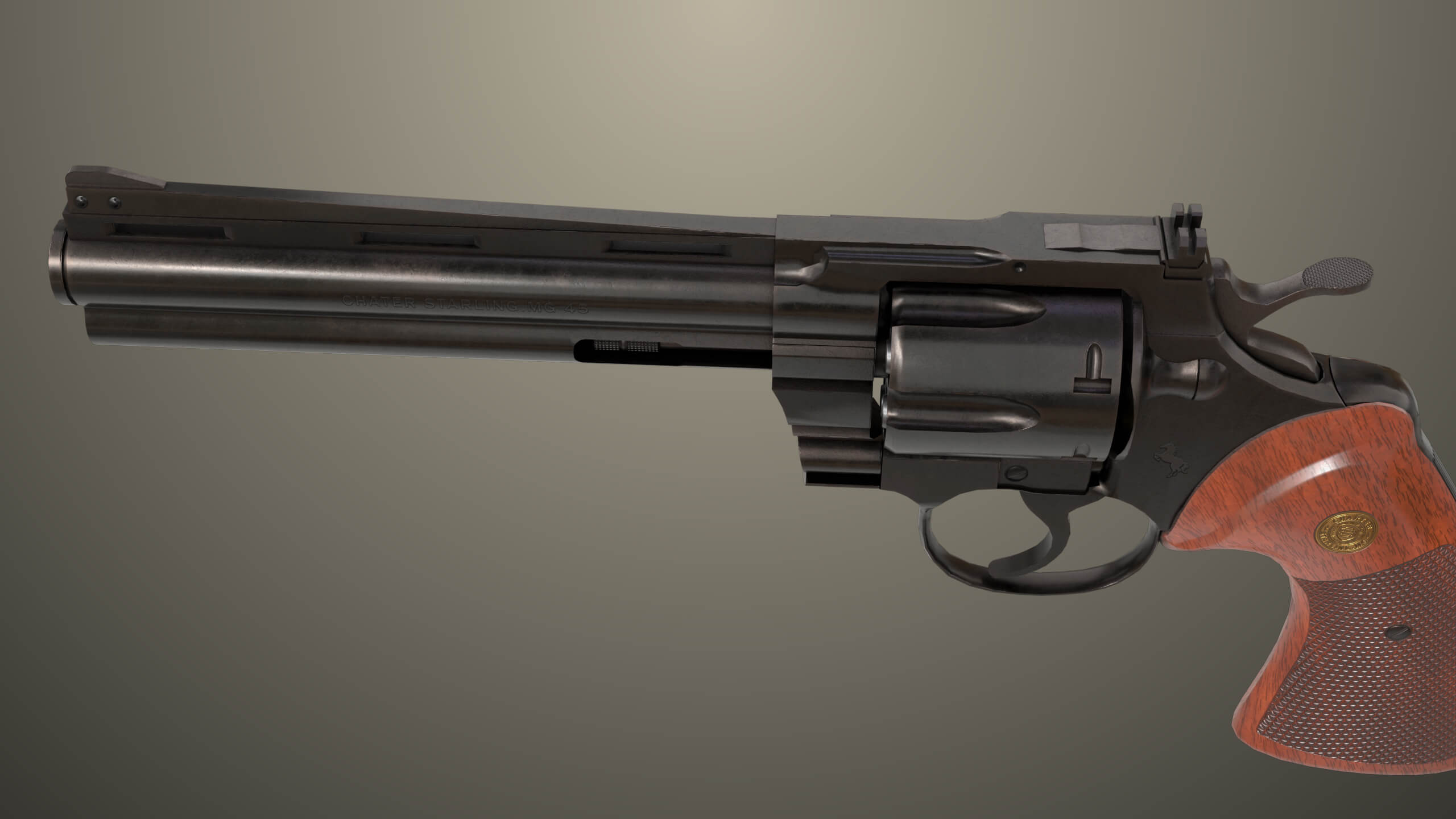 Revolver 05 Black Colt Python All PBR Unity UE Textures - 3D Model by ...