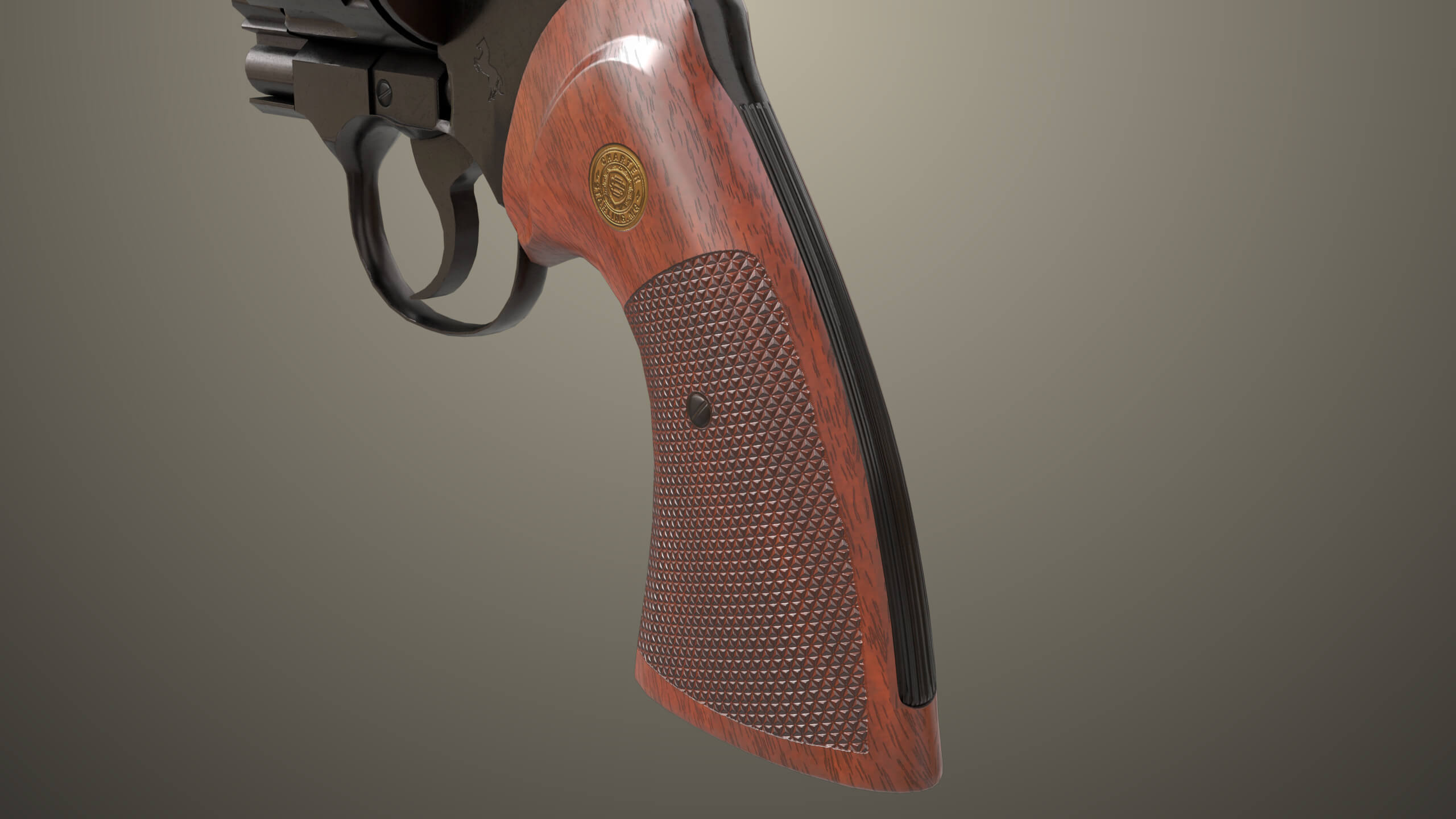Revolver 05 Black Colt Python All PBR Unity UE Textures - 3D Model by ...