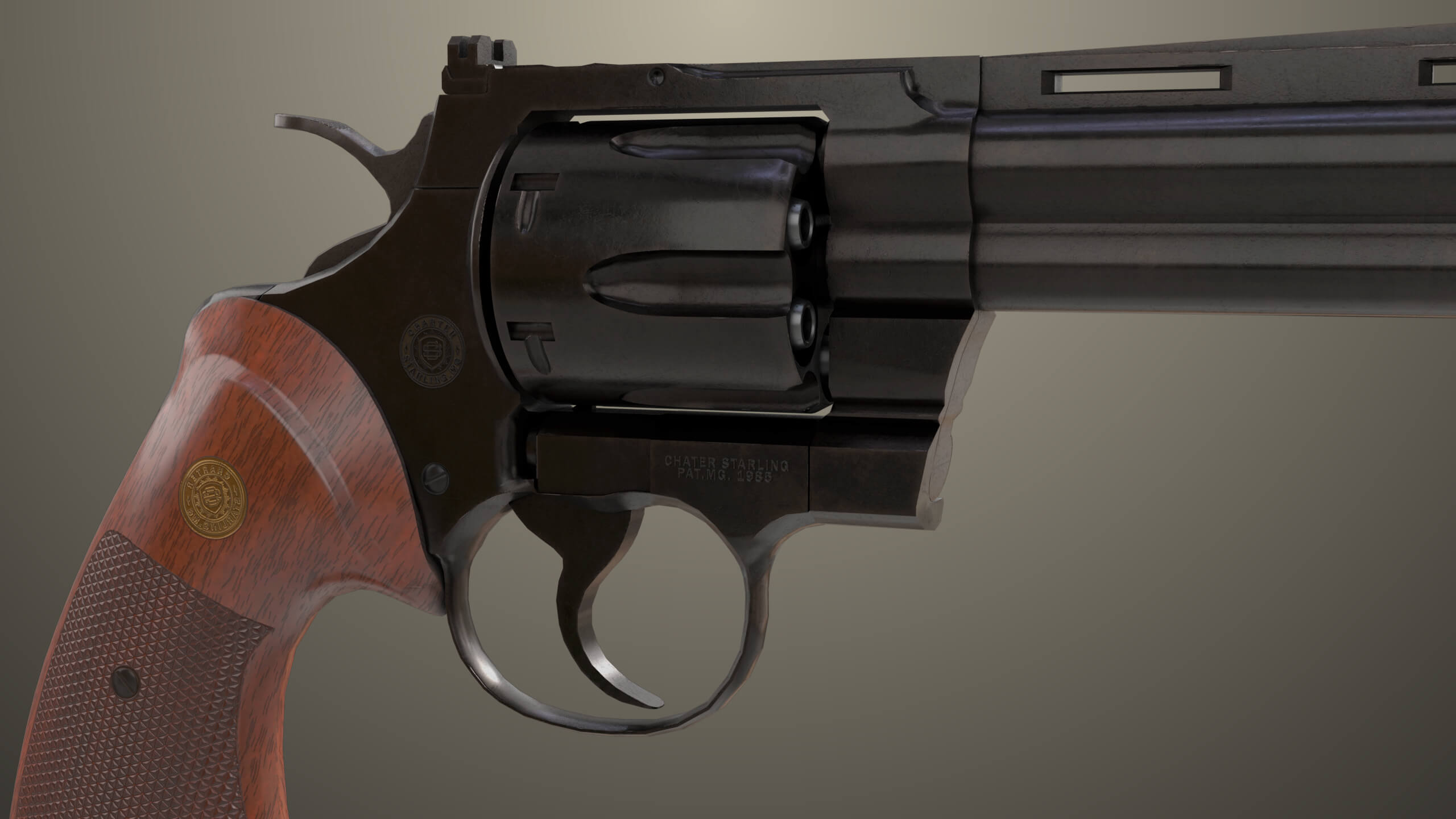 Revolver 05 Black Colt Python All PBR Unity UE Textures - 3D Model by ...