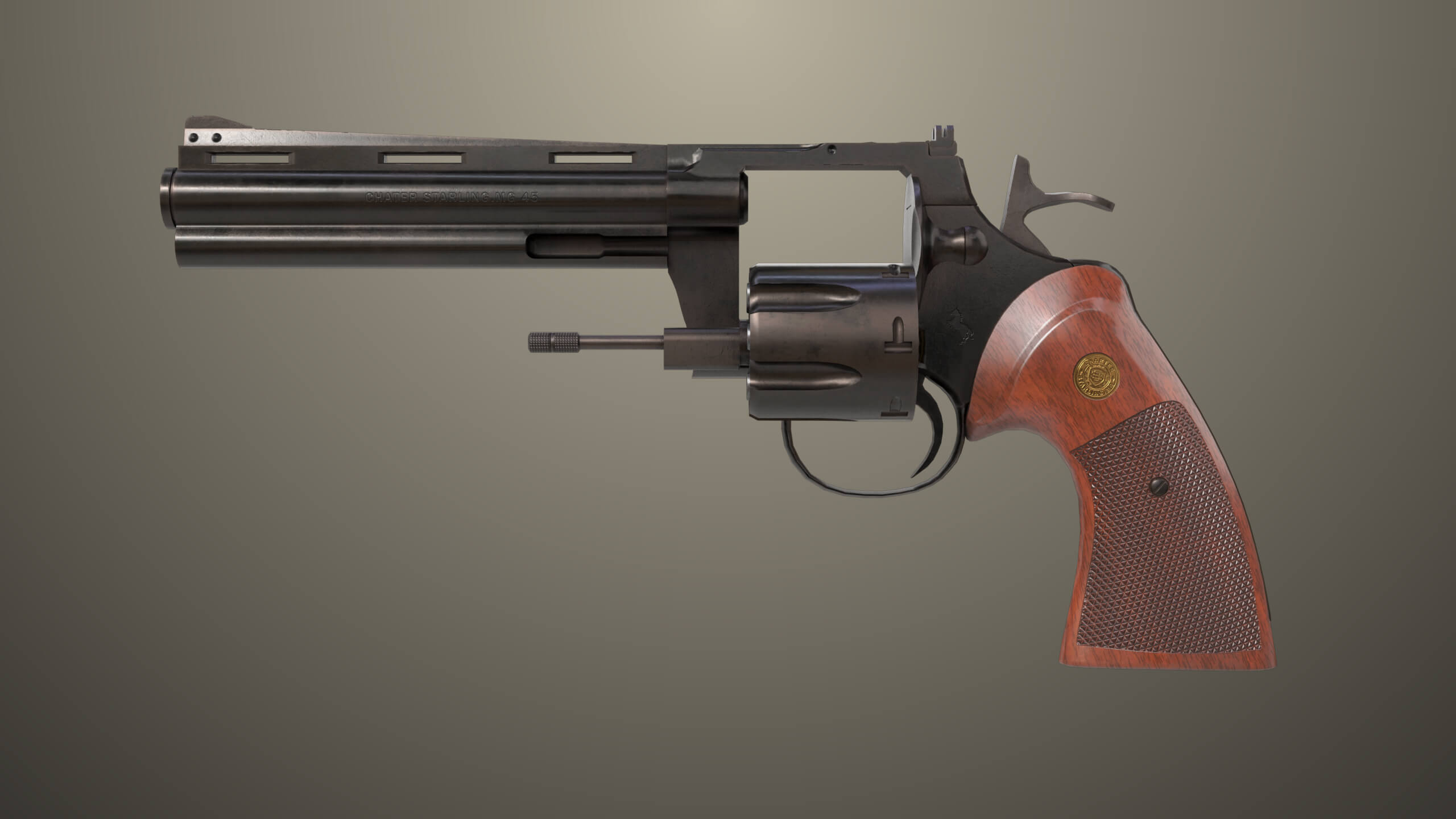Revolver 05 Black Colt Python All PBR Unity UE Textures - 3D Model by ...
