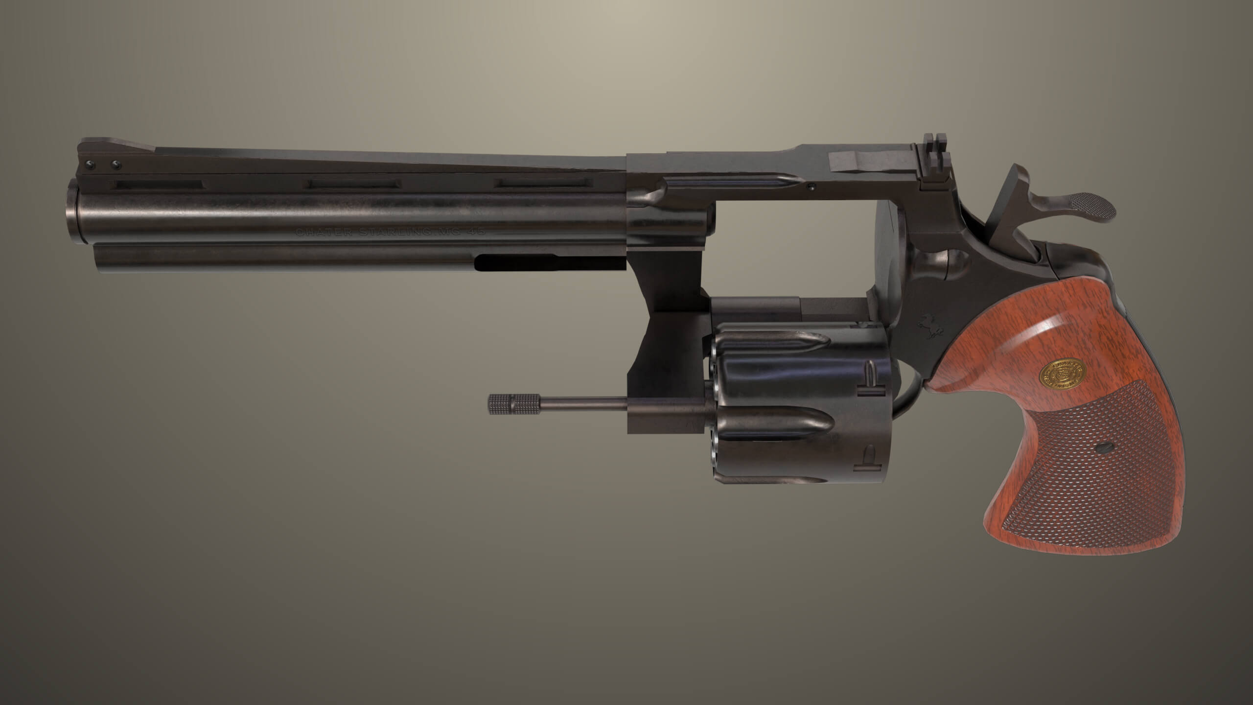 Revolver 05 Black Colt Python All PBR Unity UE Textures - 3D Model by ...