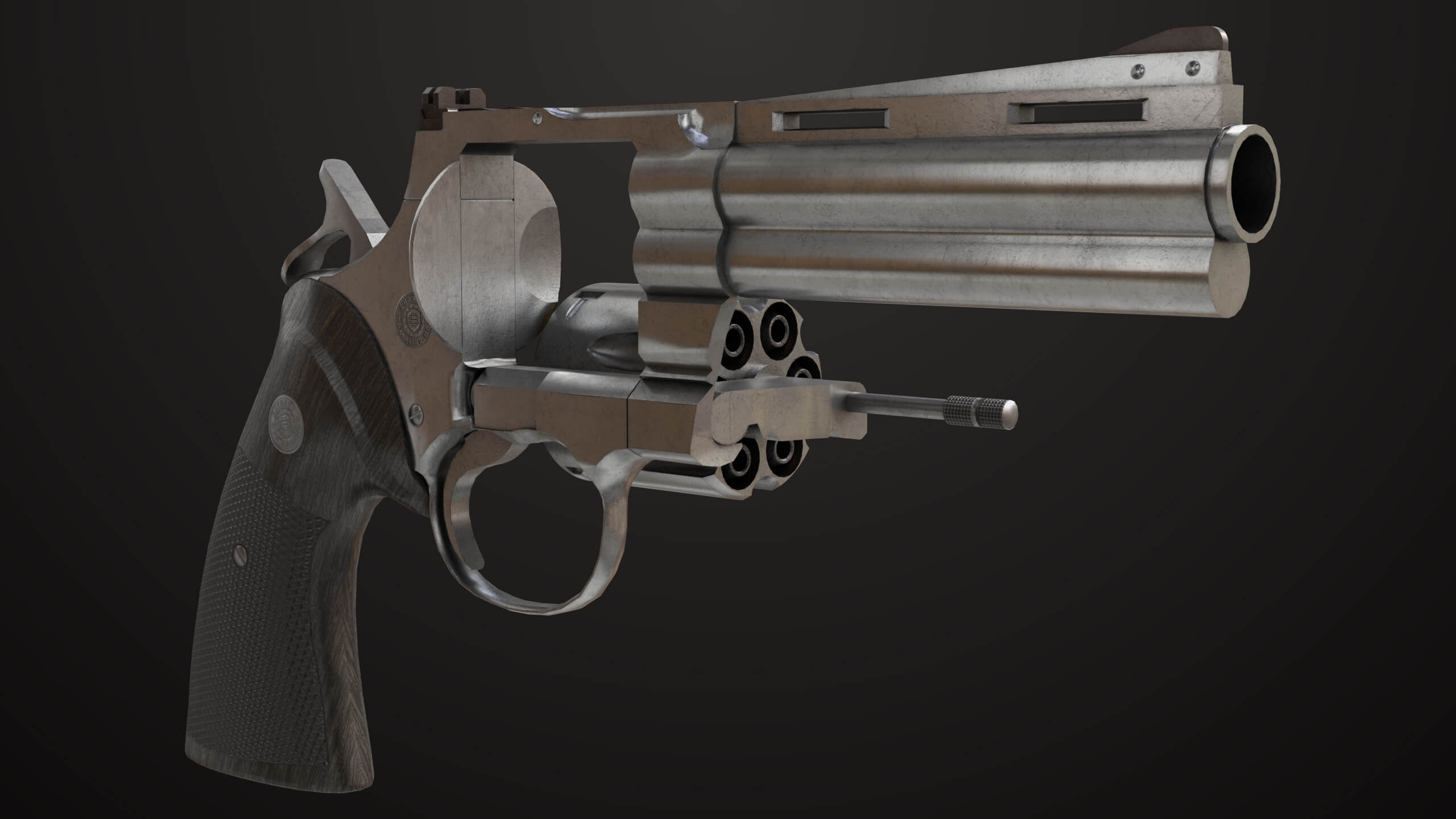 Revolver 05 Medium Silver All PBR Unity UE Textures - 3D Model by Eight ...