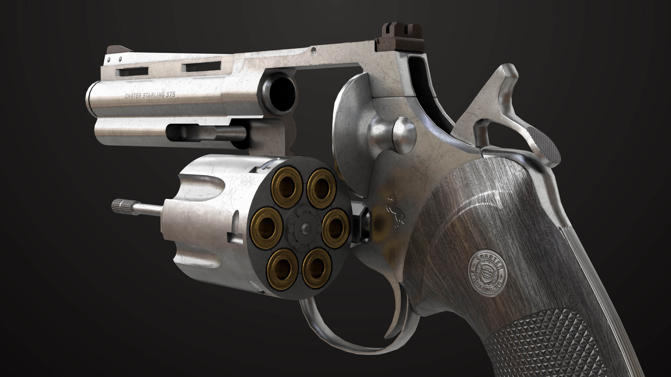 Revolver 05 Medium Silver All PBR Unity UE Textures - 3D Model by Eight ...