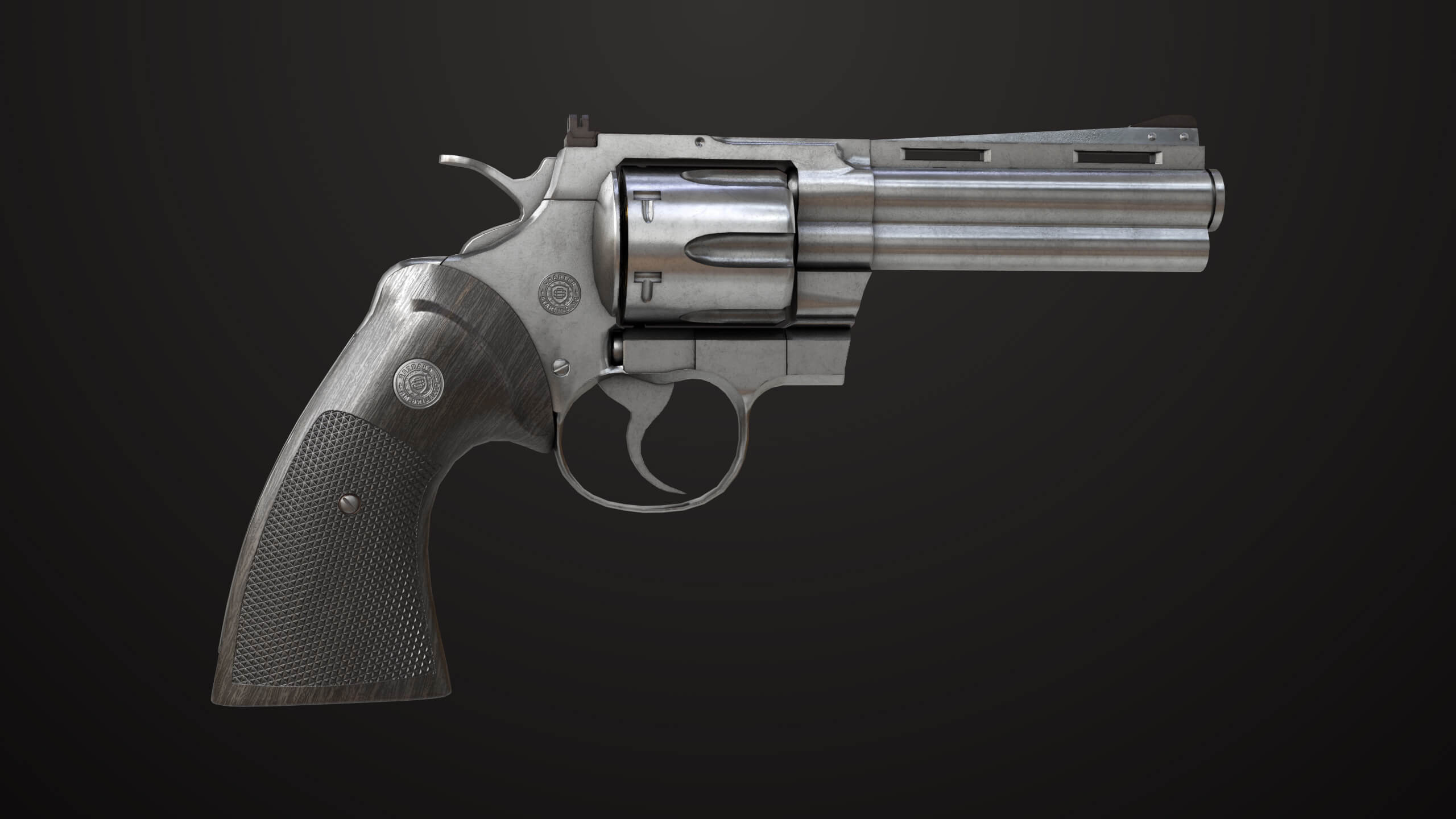Revolver 05 Medium Silver All PBR Unity UE Textures - 3D Model by Eight ...