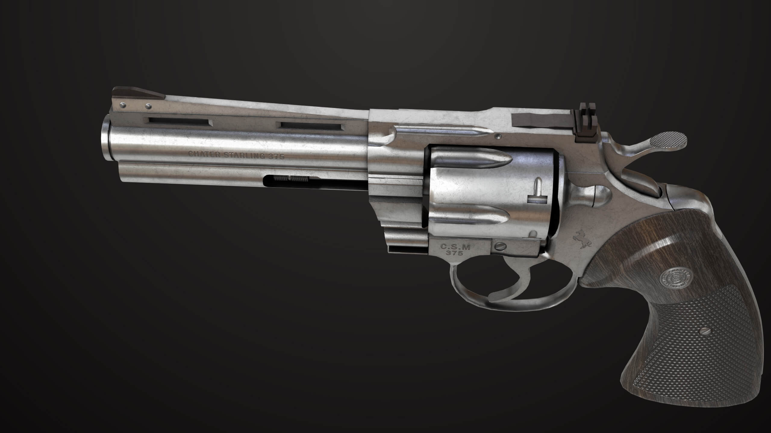 Revolver 05 Medium Silver All PBR Unity UE Textures - 3D Model by Eight ...