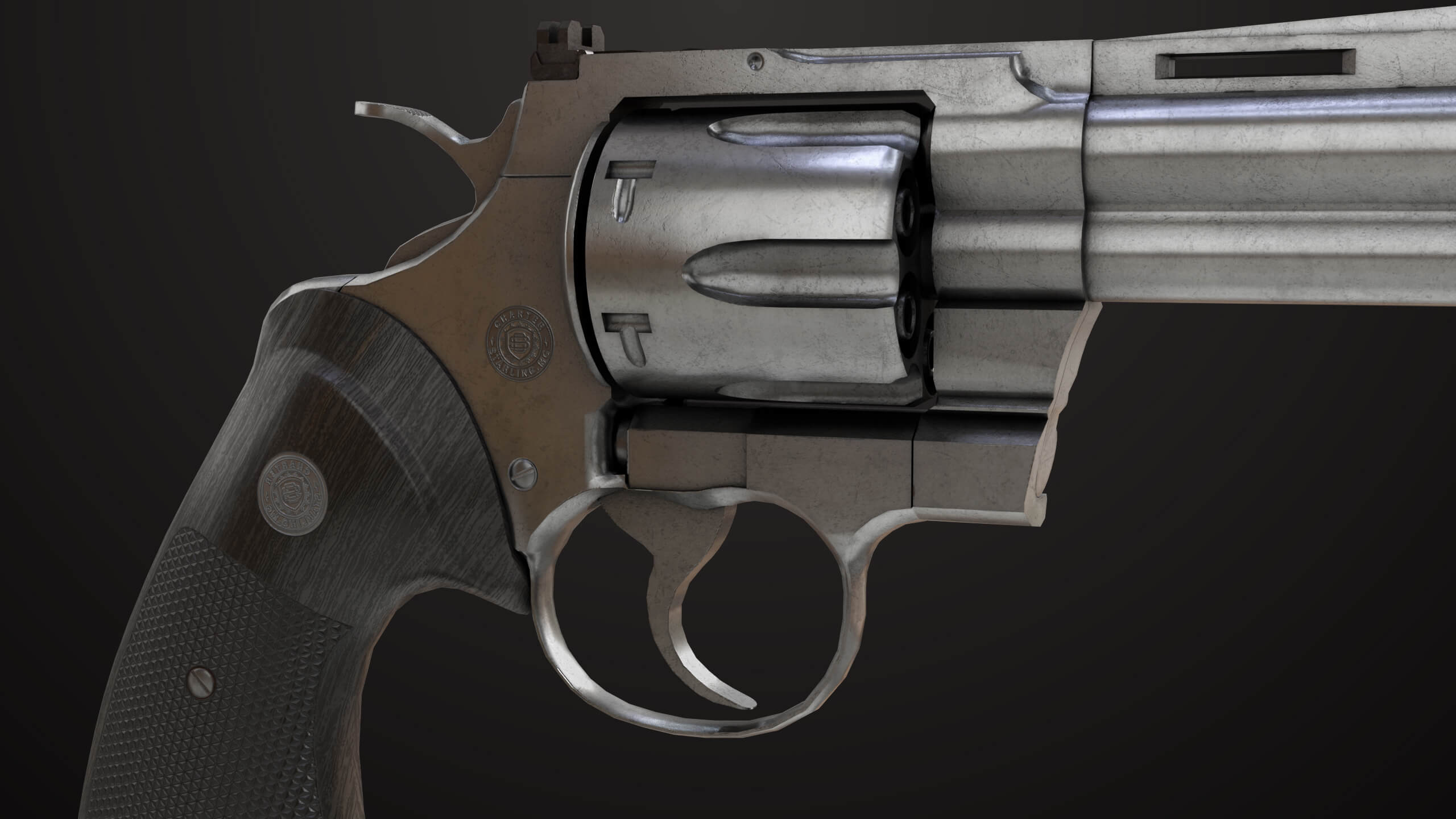 Revolver 05 Medium Silver All PBR Unity UE Textures - 3D Model by Eight ...