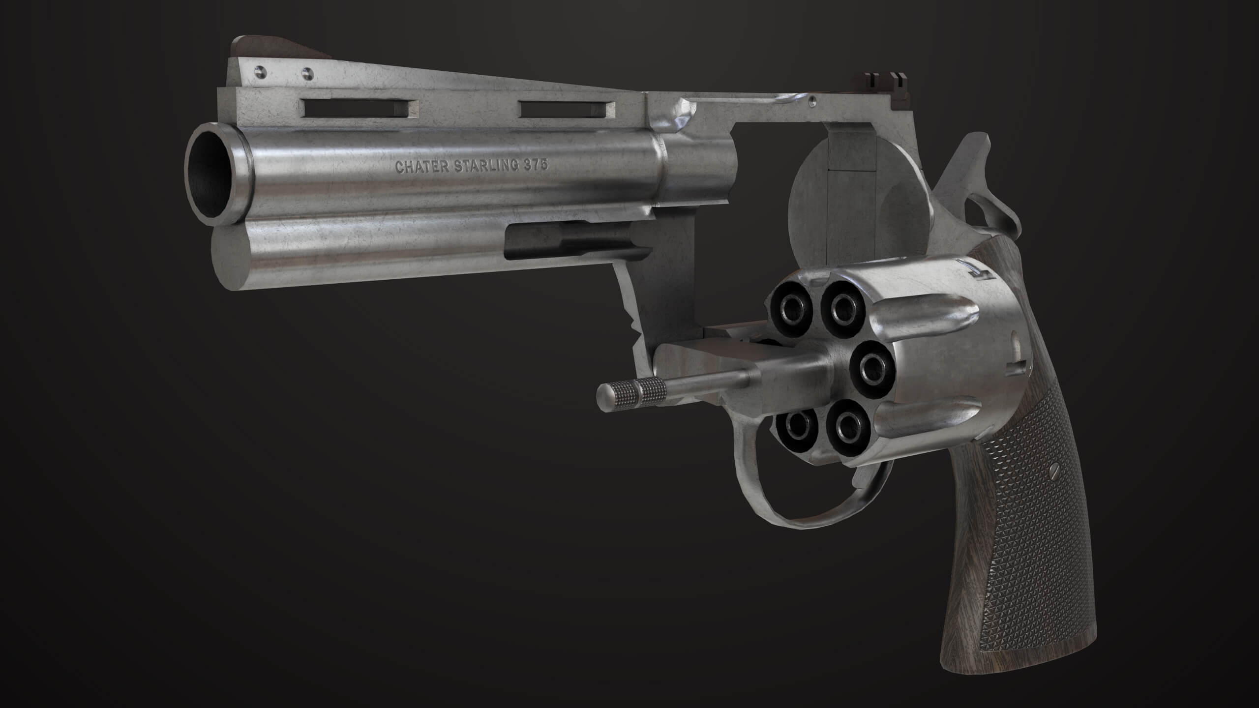 Revolver 05 Medium Silver All PBR Unity UE Textures - 3D Model by Eight ...
