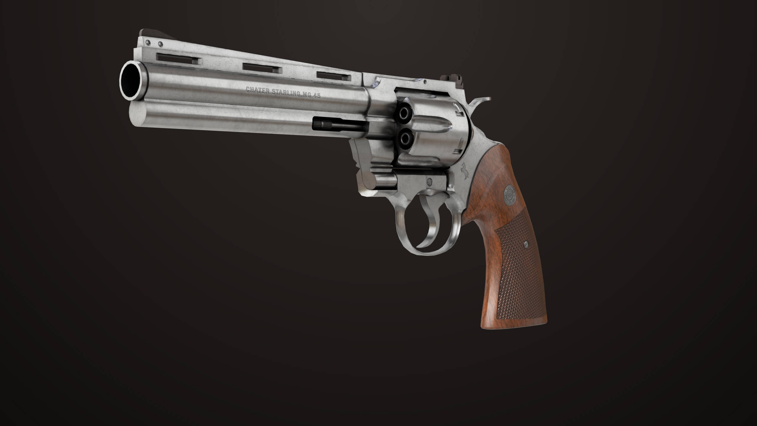 Revolver 05 Silver Colt Python All PBR Unity UE Textures - 3D Model by ...