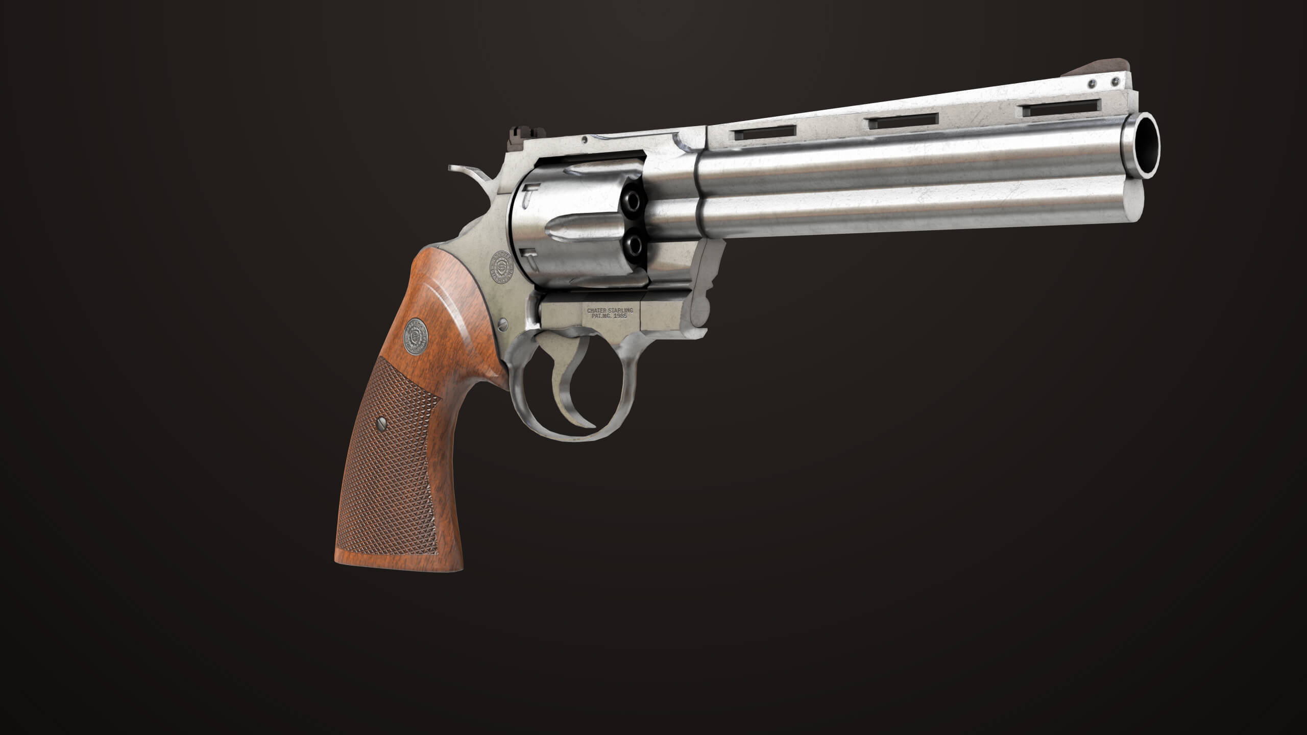 Revolver 05 Silver Colt Python All PBR Unity UE Textures - 3D Model by Eight Vertex