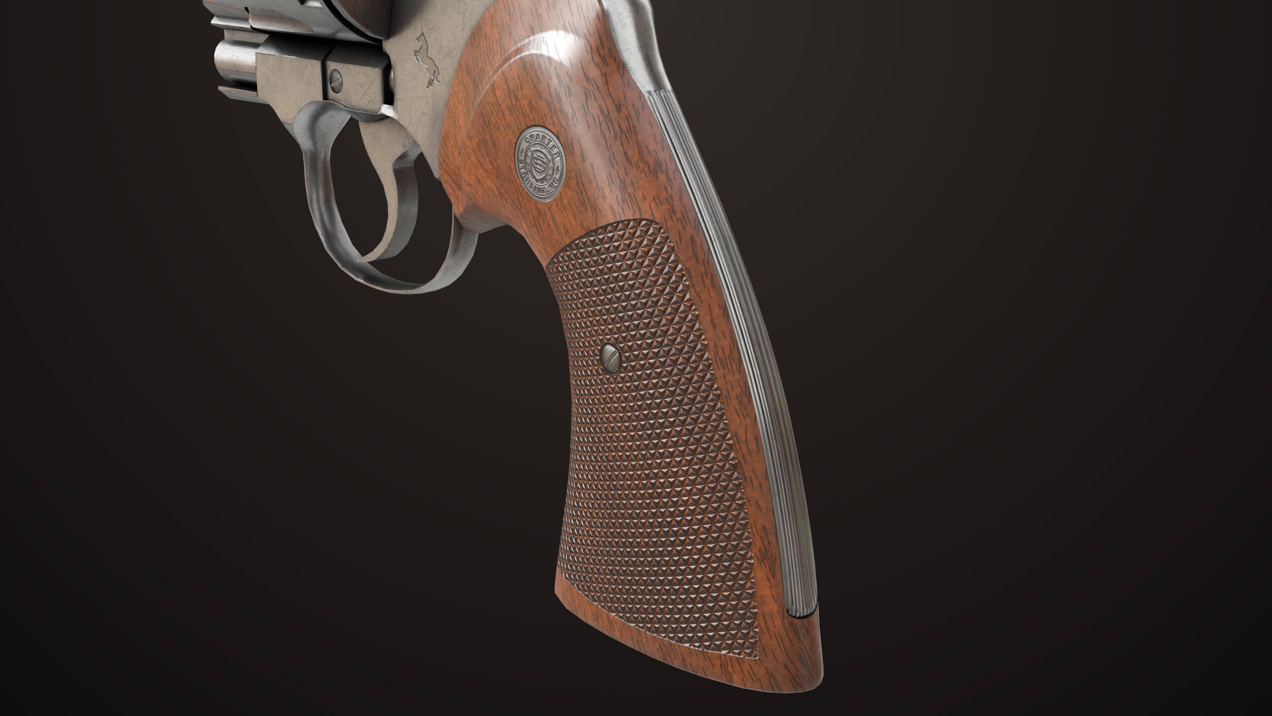 Revolver 05 Silver Colt Python All PBR Unity UE Textures - 3D Model by Eight Vertex