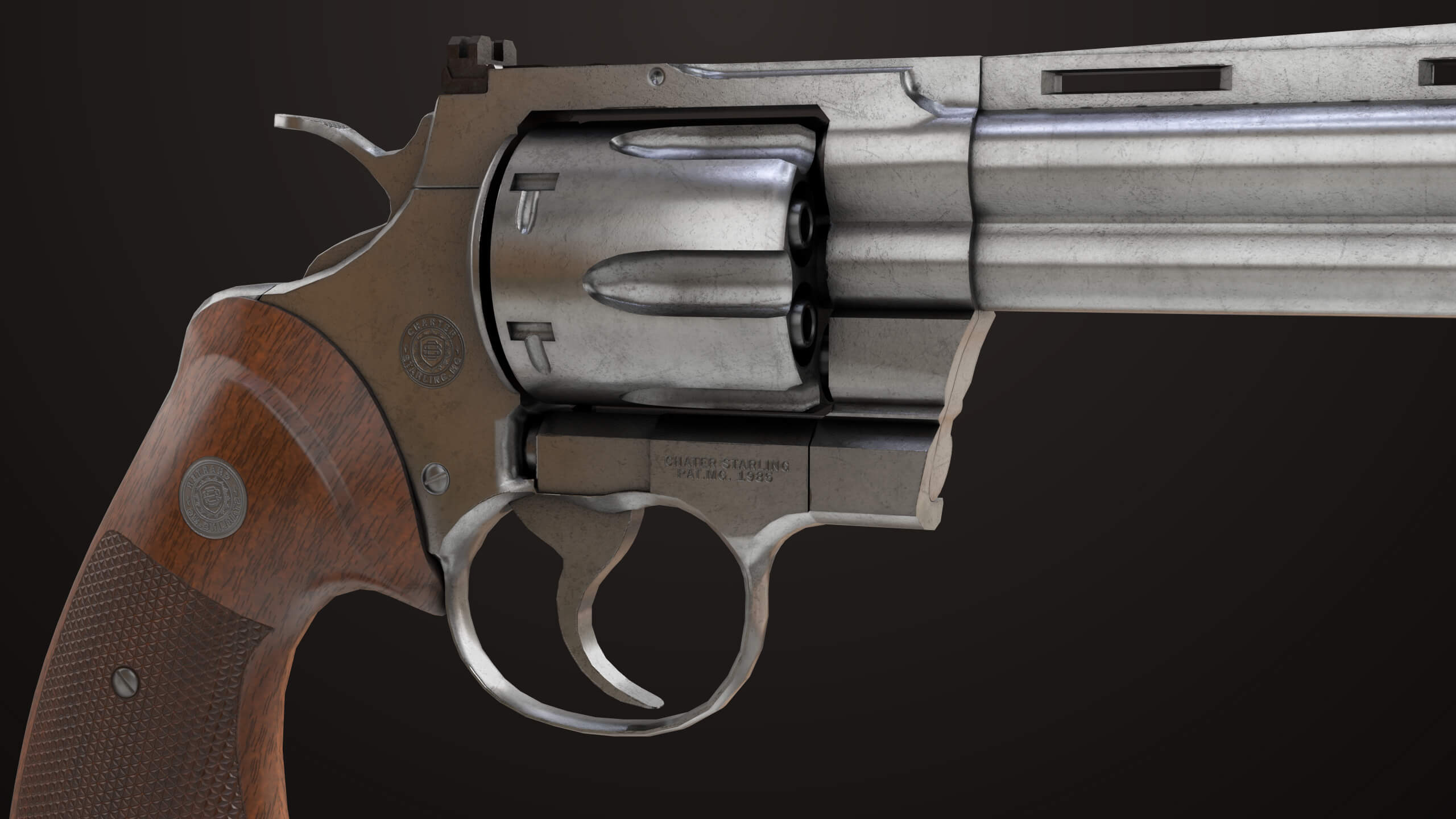 Revolver 05 Silver Colt Python All PBR Unity UE Textures - 3D Model by ...