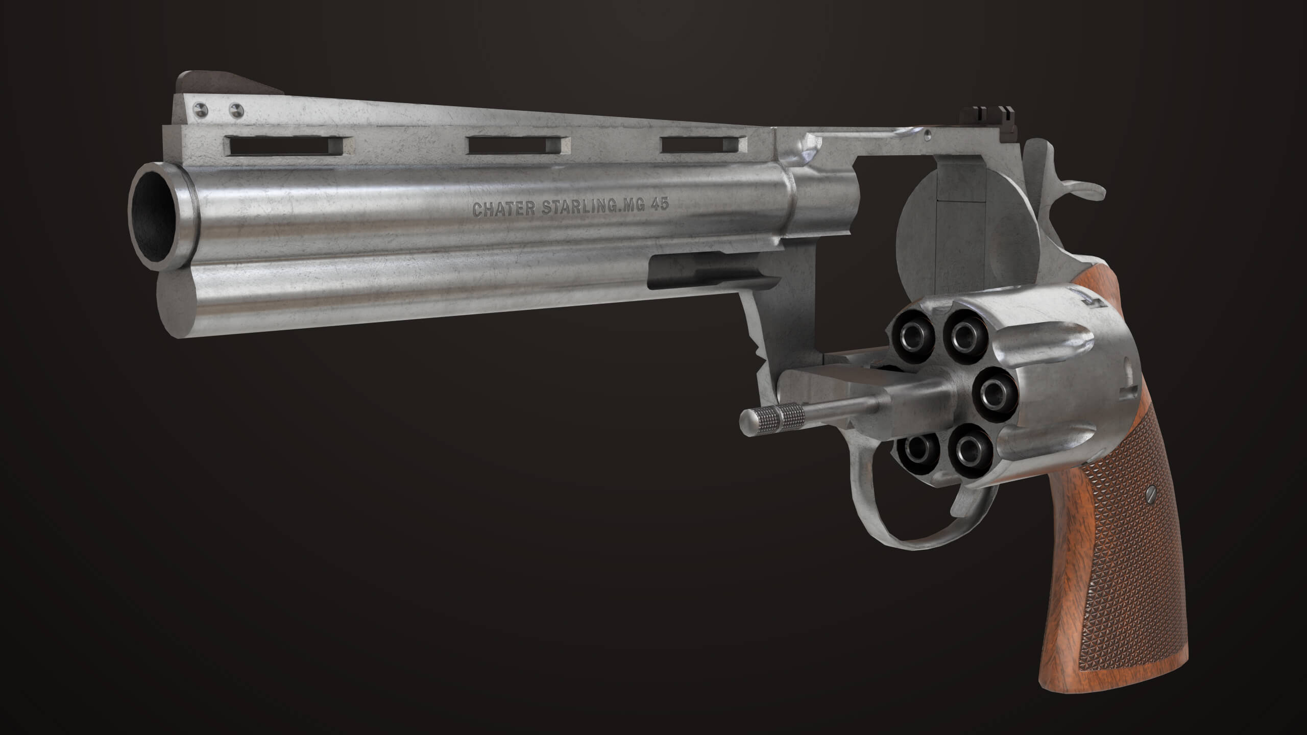 Revolver 05 Silver Colt Python All PBR Unity UE Textures - 3D Model by ...