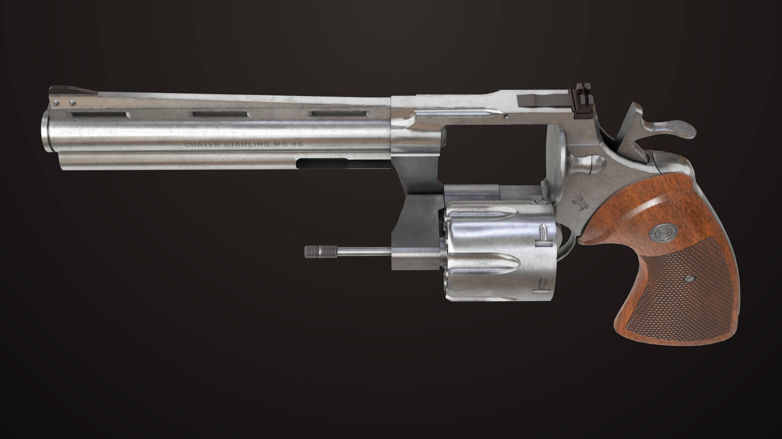 Revolver 05 Silver Colt Python All PBR Unity UE Textures - 3D Model by ...