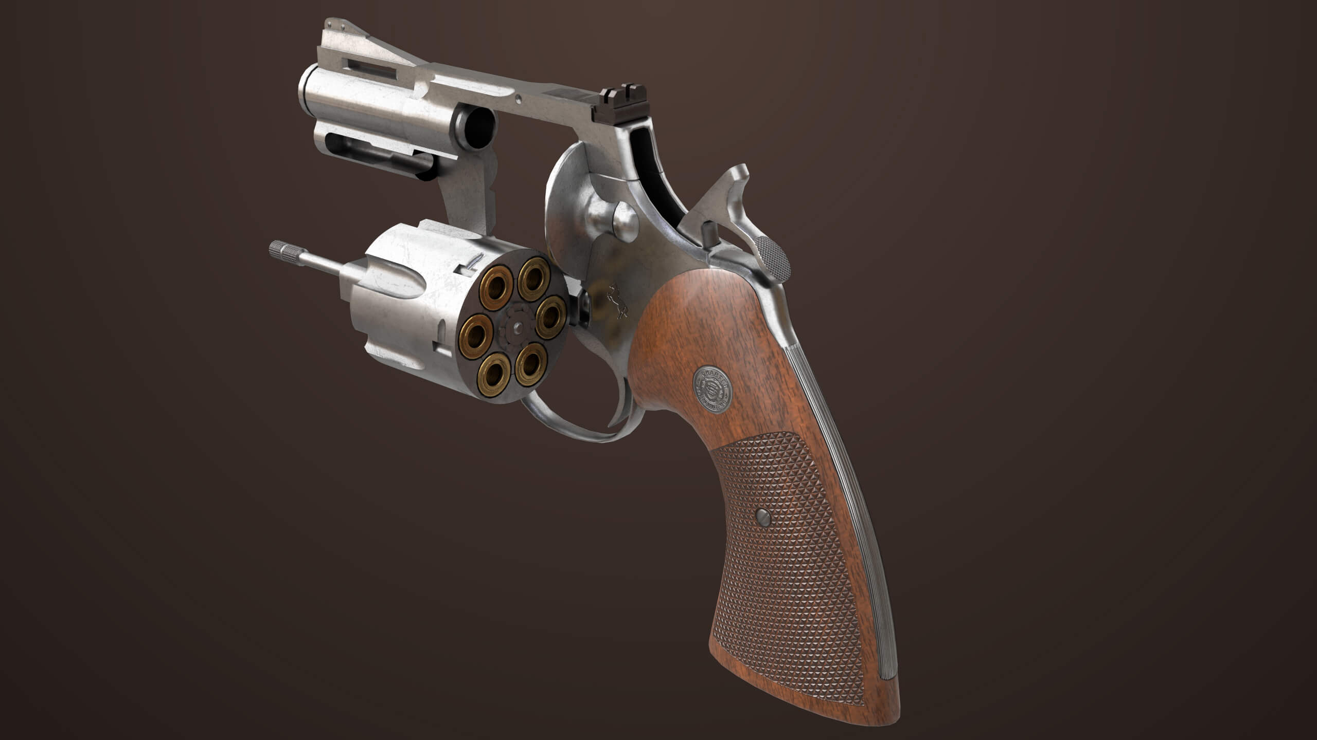 7 Silver Revolvers Collection All PBR Unity UE Textures by Eight Vertex