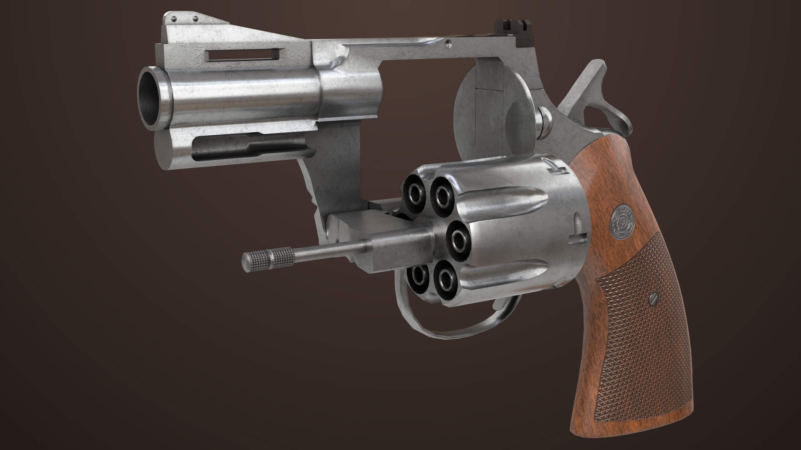 Revolver 05 Small Silver All PBR Unity UE Textures - 3D Model by Eight ...