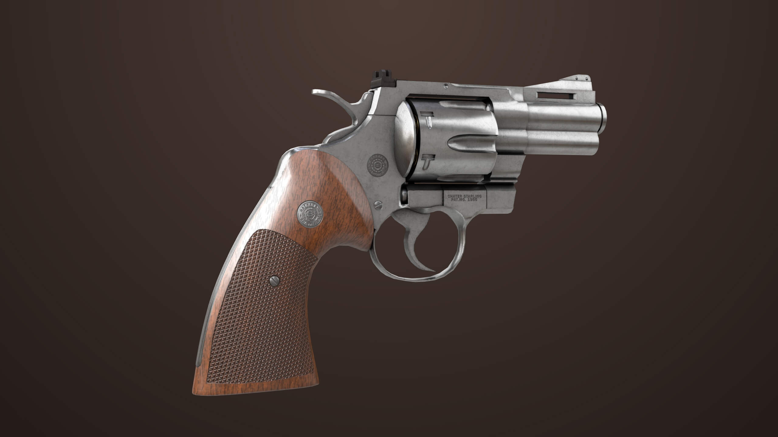 Revolver 05 Small Silver All PBR Unity UE Textures - 3D Model by Eight ...