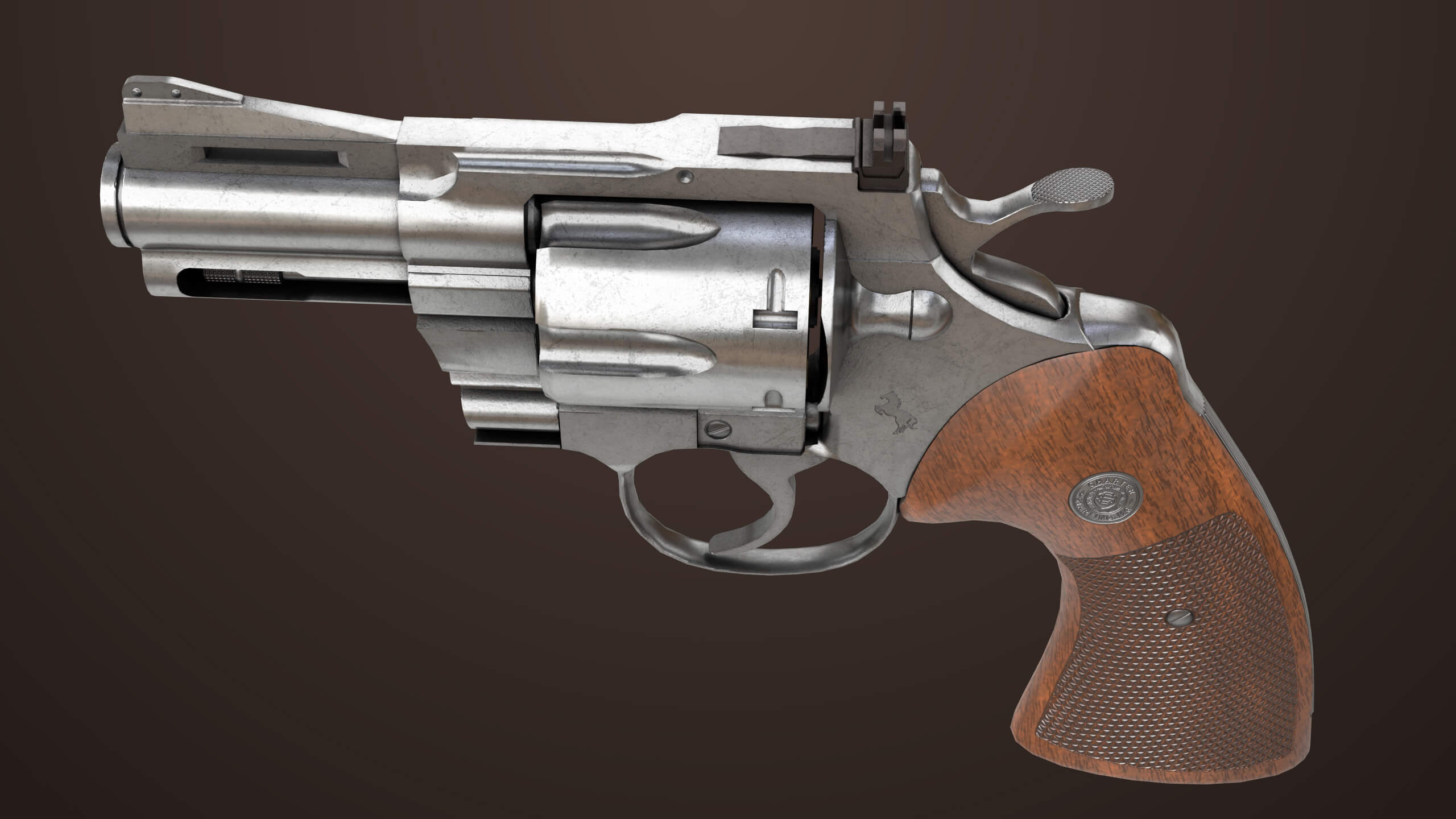 Revolver 05 Small Silver All PBR Unity UE Textures - 3D Model by Eight ...