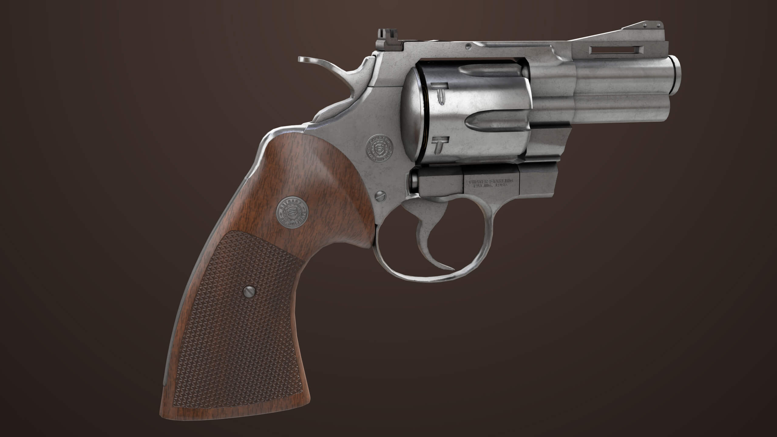 Revolver 05 Small Silver All PBR Unity UE Textures - 3D Model by Eight Vertex