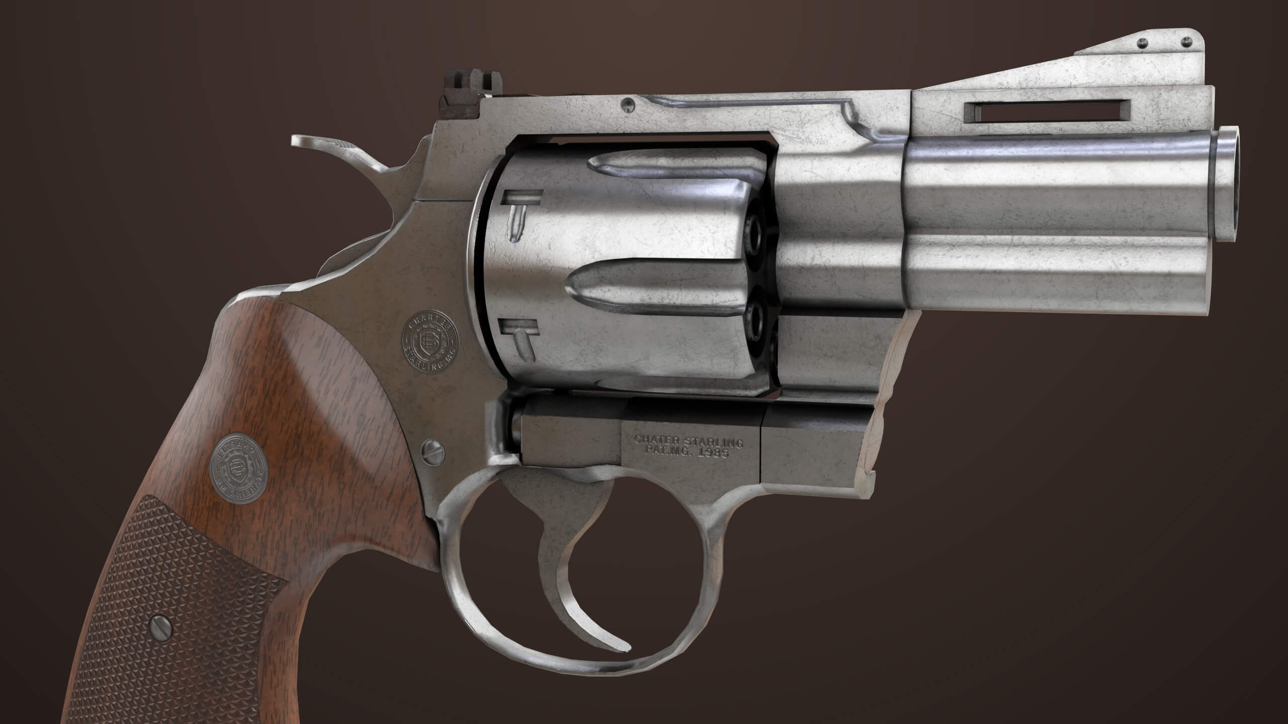 Revolver 05 Small Silver All PBR Unity UE Textures - 3D Model by Eight ...