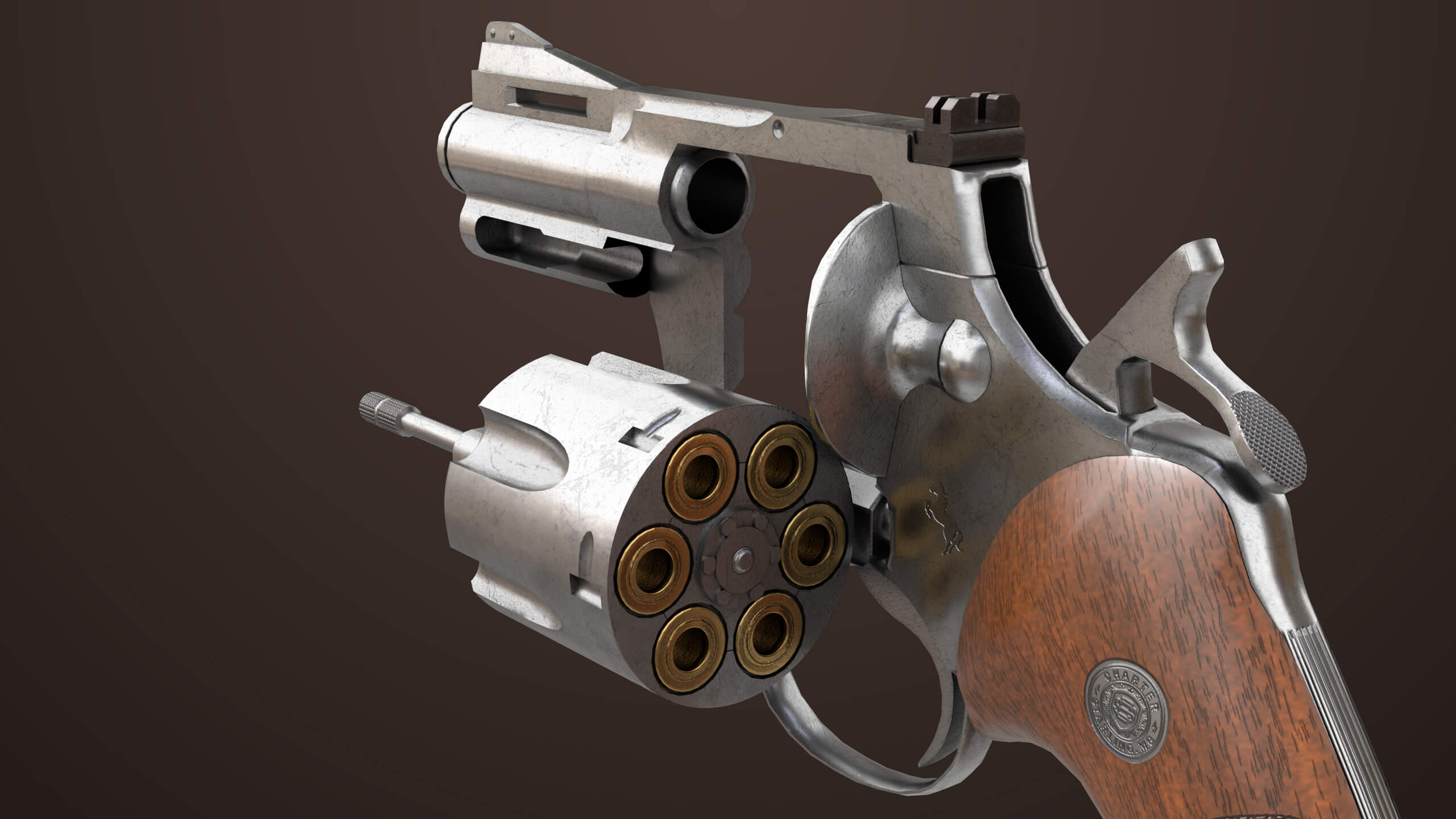 Revolver 05 Small Silver All PBR Unity UE Textures - 3D Model by Eight ...
