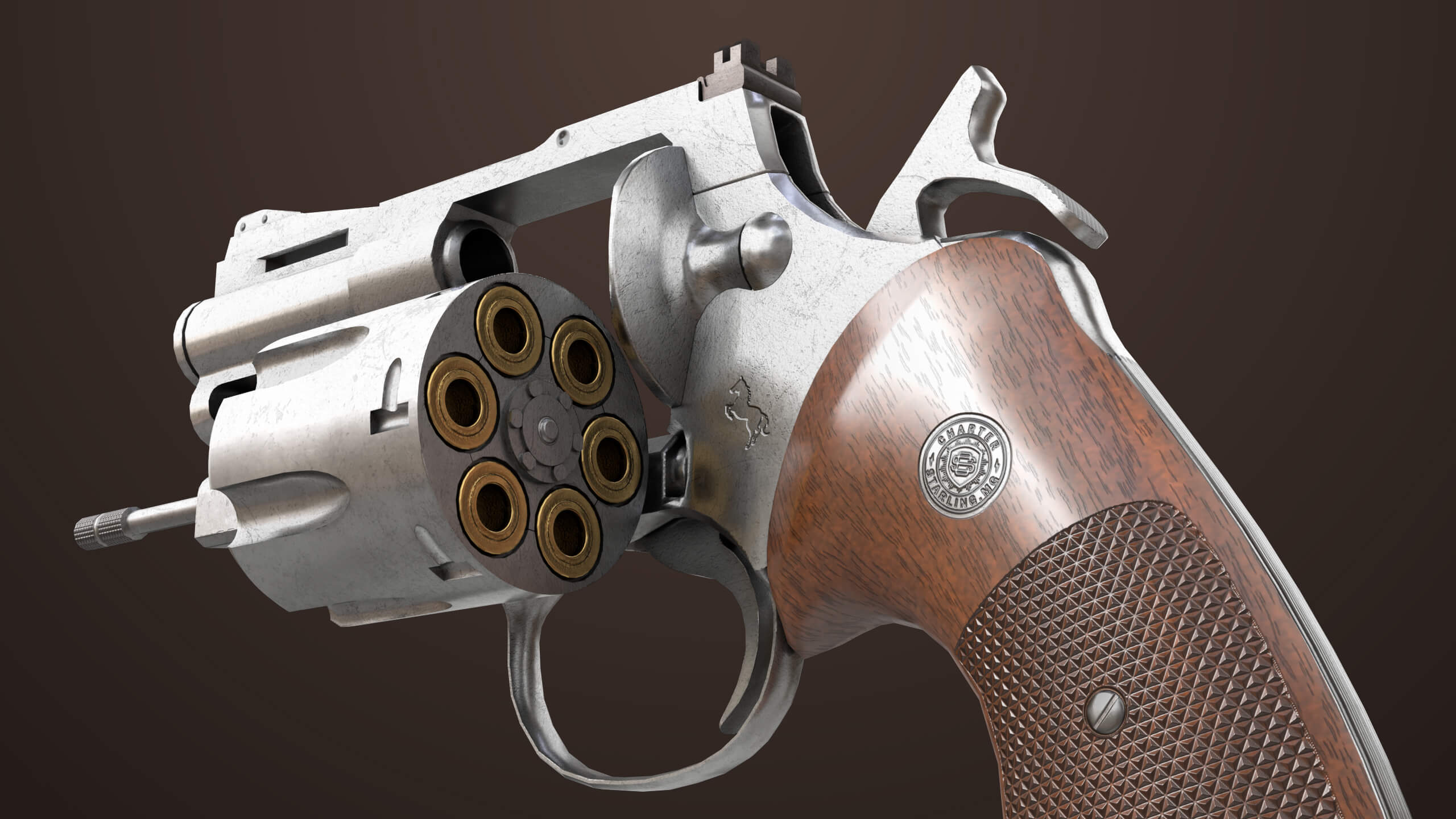Revolver 05 Small Silver All PBR Unity UE Textures - 3D Model by Eight ...