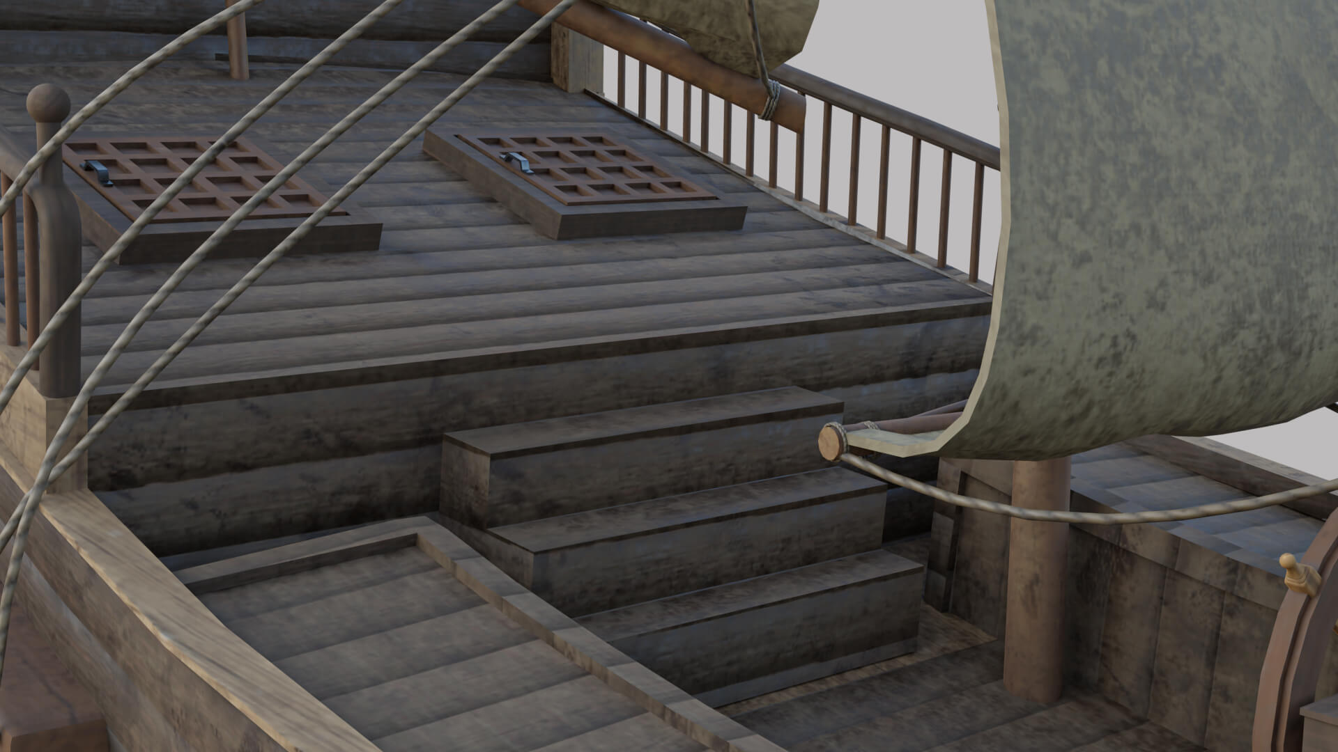 Sailing Ship Barque Dusted All PBR - 3D Model by Eight Vertex