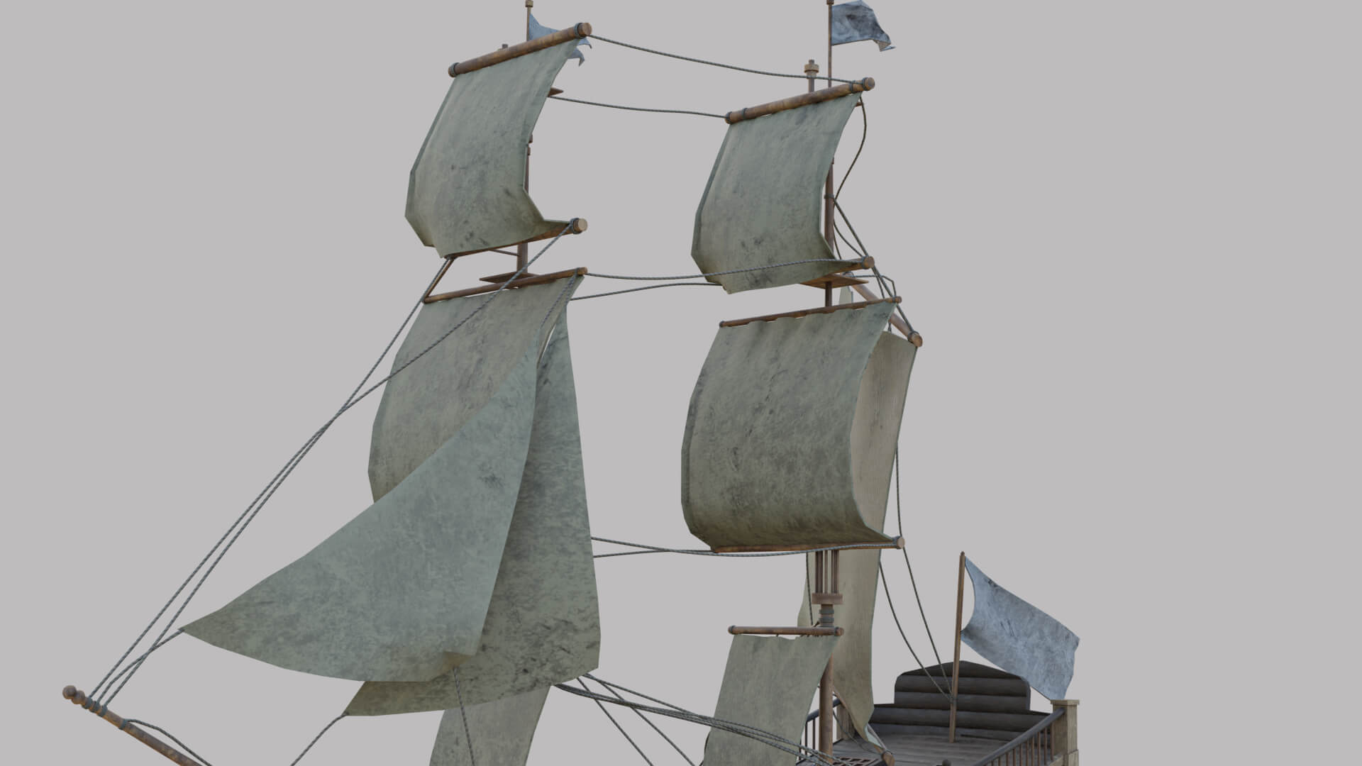 Sailing Ship Barque Dusted All PBR - 3D Model by Eight Vertex