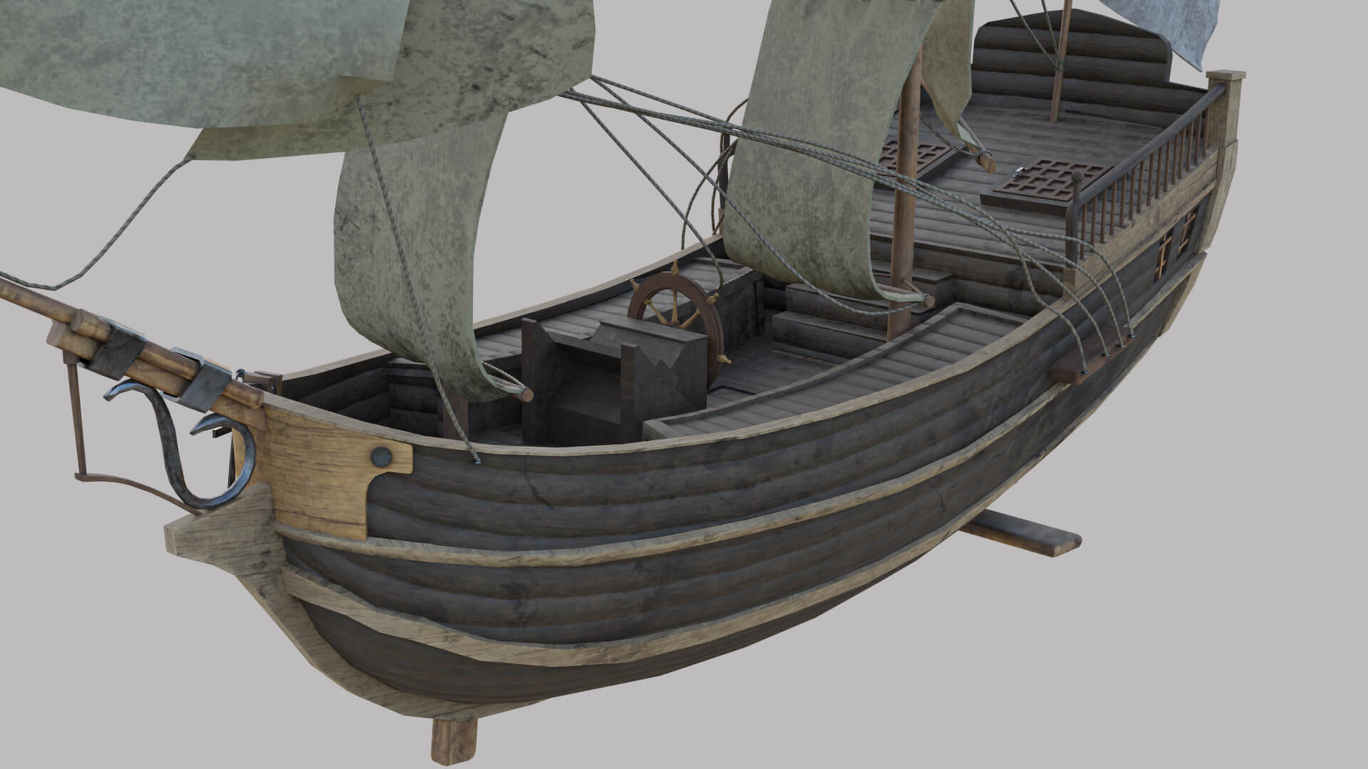 Sailing Ship Barque Dusted All PBR - 3D Model by Eight Vertex
