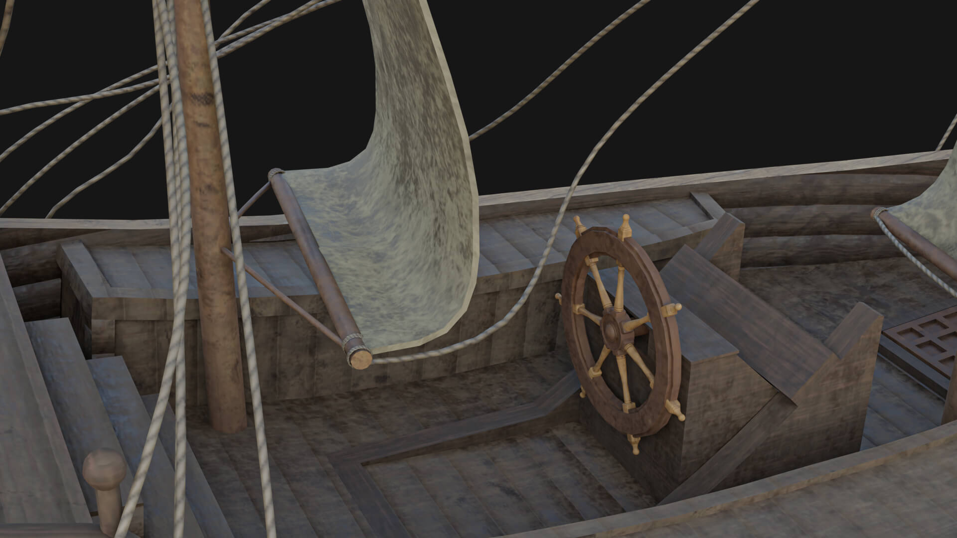 Sailing Ship Barque Dusted All PBR - 3D Model by Eight Vertex