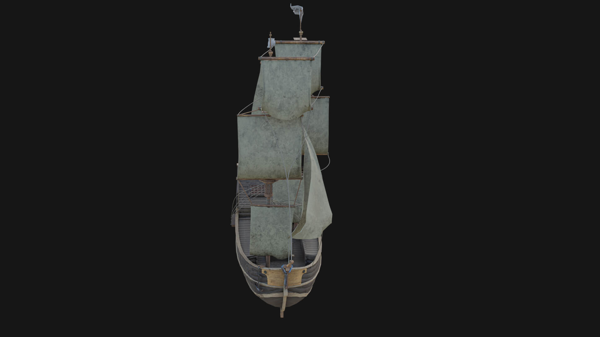 Sailing Ship Barque Dusted All PBR - 3D Model by Eight Vertex