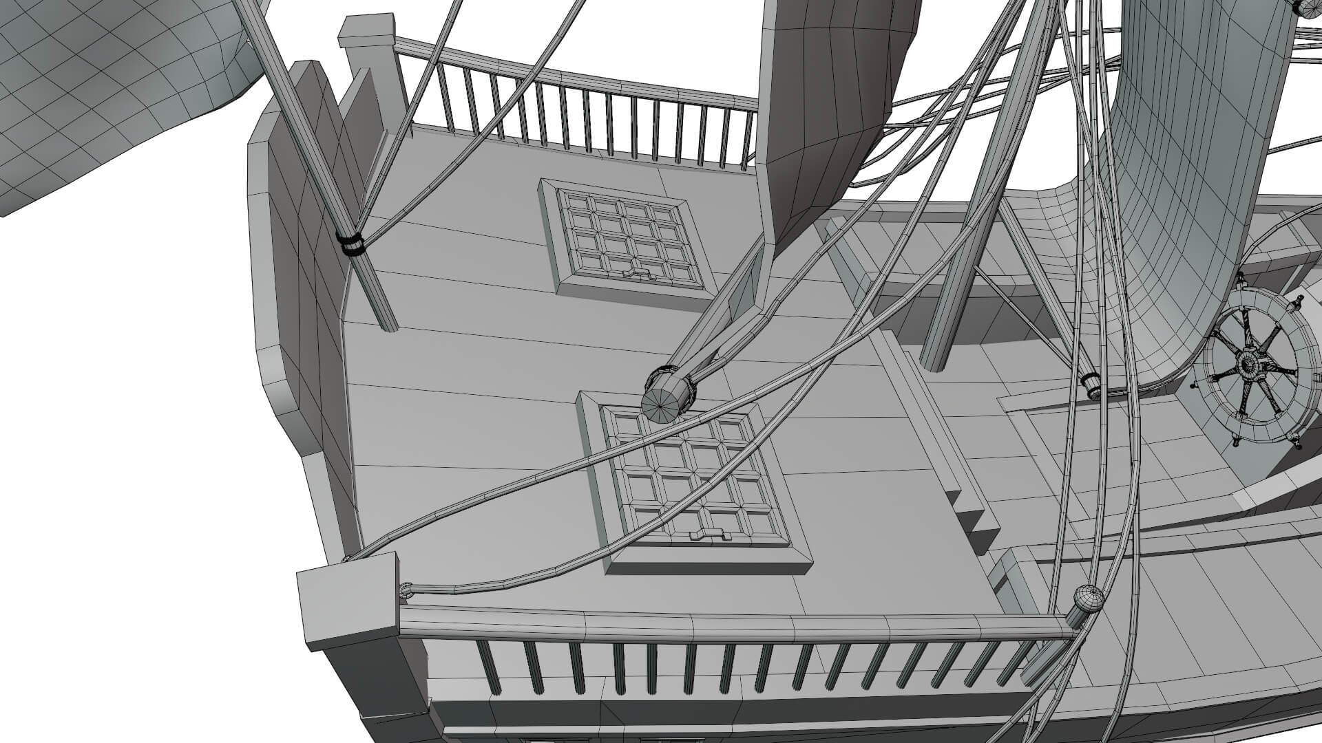 Sailing Ship Barque Dusted All PBR - 3D Model by Eight Vertex