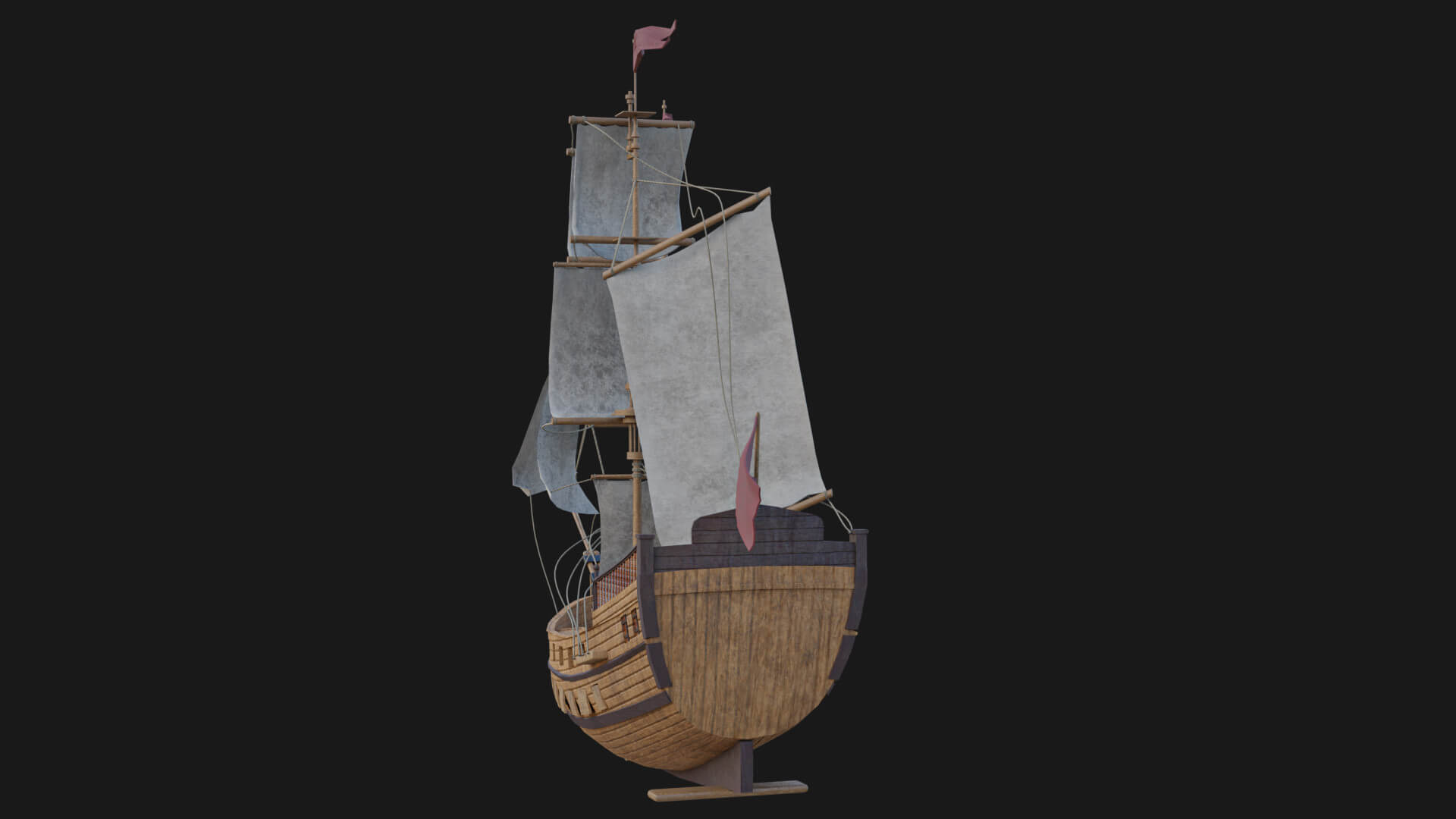 Sailing Ship With Cannons All PBR Unity UE Textures - 3D Model by Eight ...