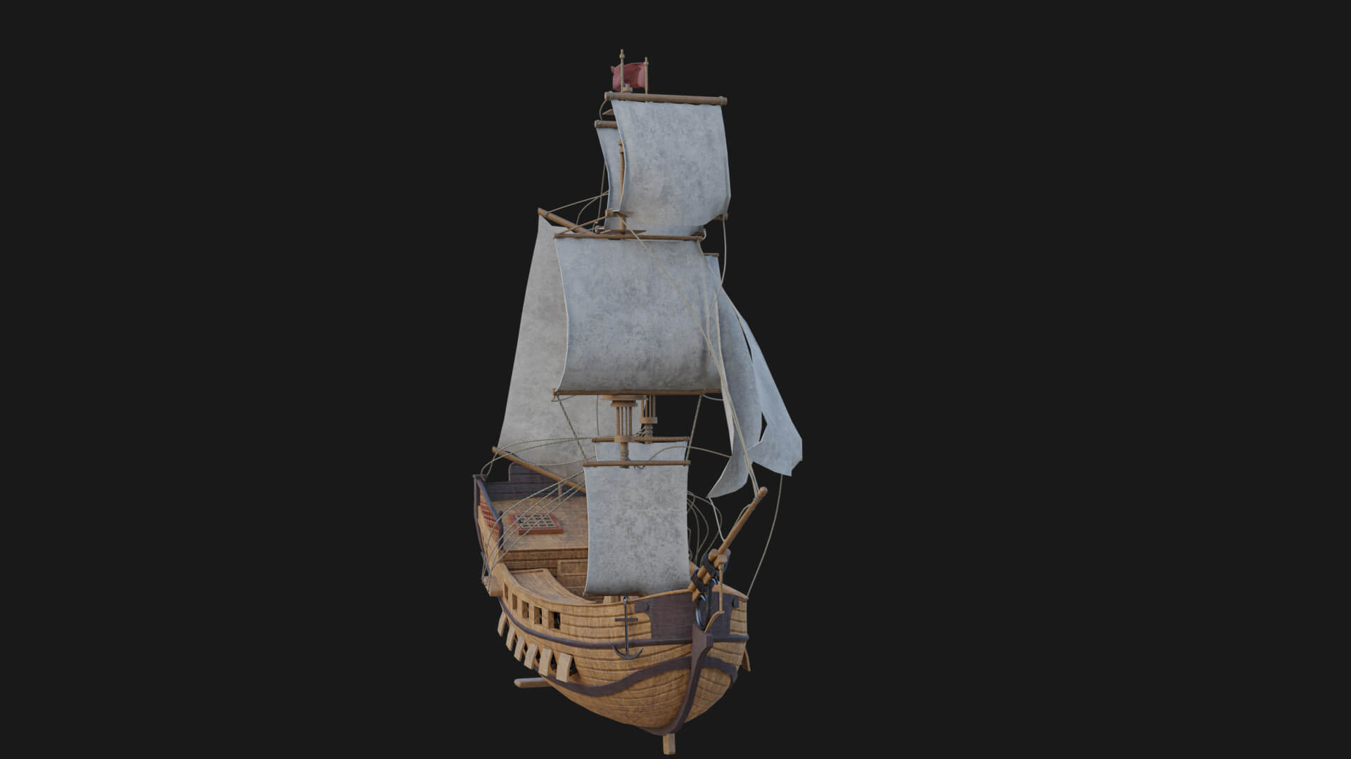 Sailing Ship With Cannons All PBR Unity UE Textures - 3D Model by Eight ...