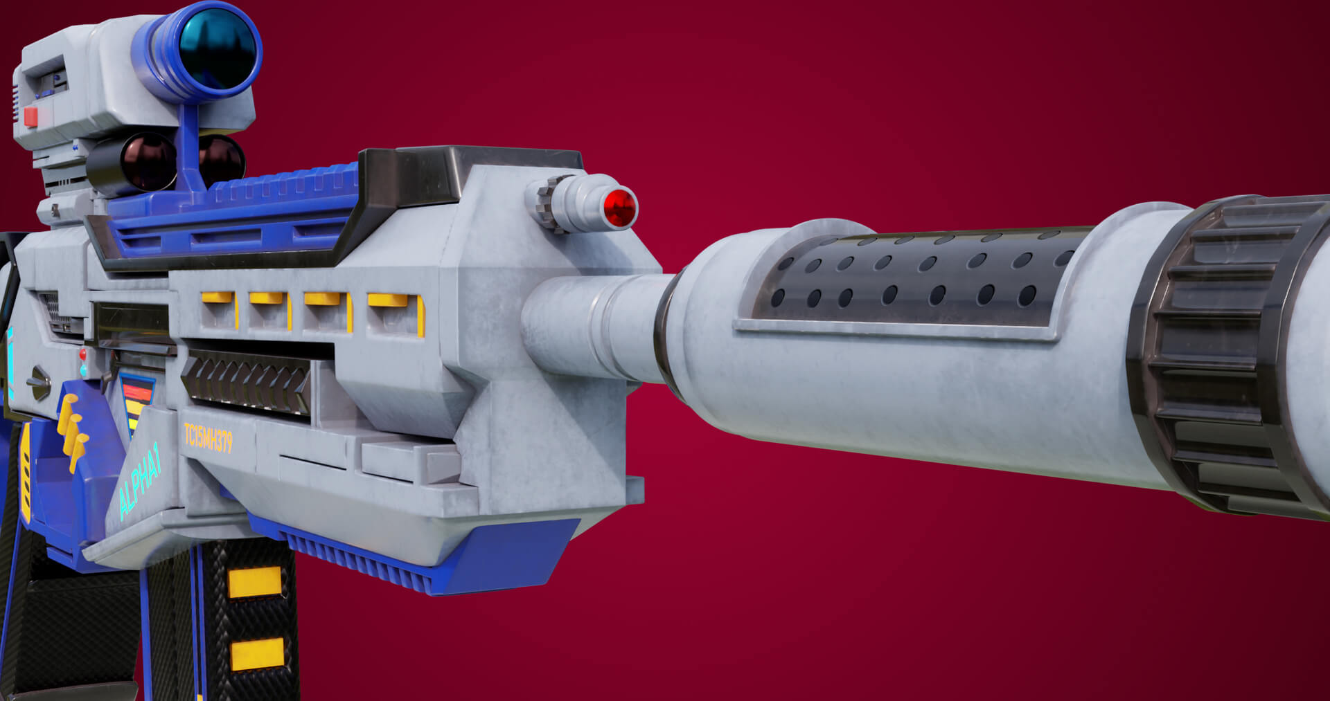 Sci-Fi Assault Rifle GUN01 PBR Unity UE V-Ray Textures 3D Model by ...