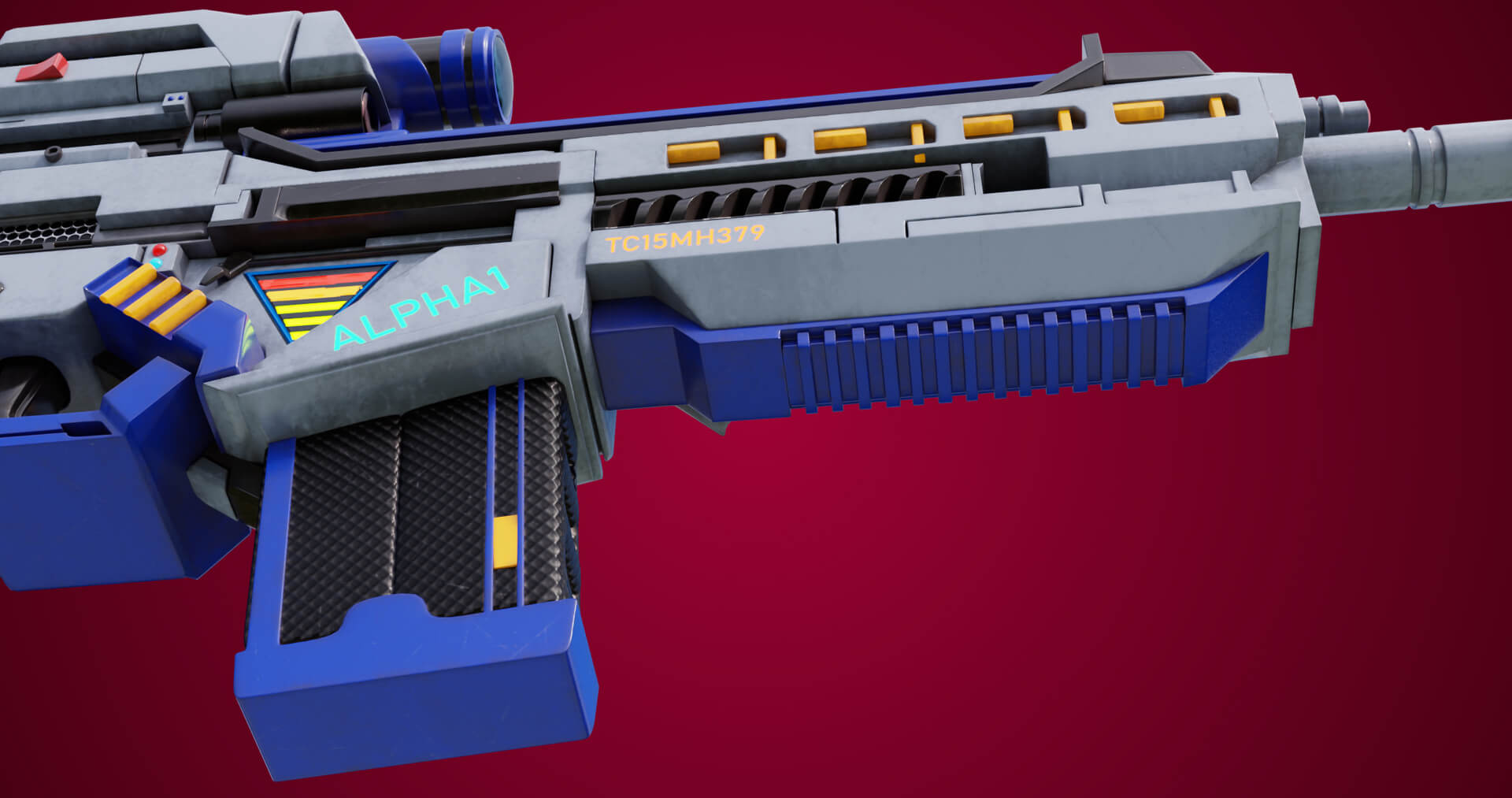 Sci-Fi Assault Rifle GUN01 PBR Unity UE V-Ray Textures 3D Model by ...