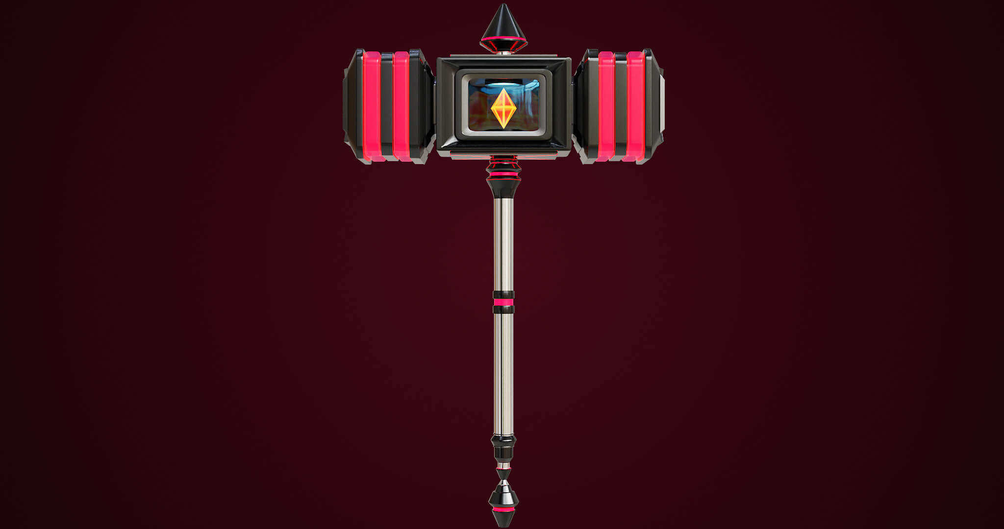 Sci Fi Battle Hammer 02 - 3D Model by Eight Vertex