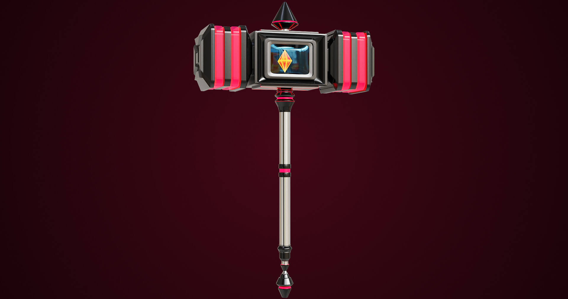 Sci Fi Battle Hammer 02 - 3D Model by Eight Vertex