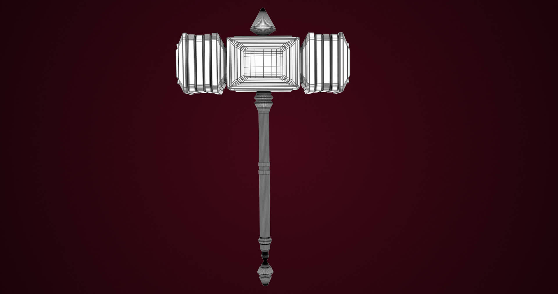 Sci Fi Battle Hammer 02 - 3D Model by Eight Vertex