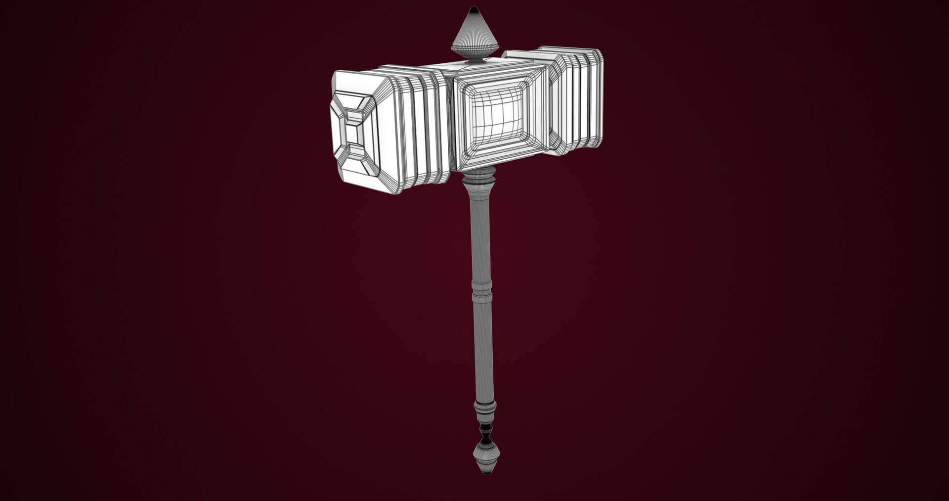 Sci Fi Battle Hammer 02 - 3D Model by Eight Vertex