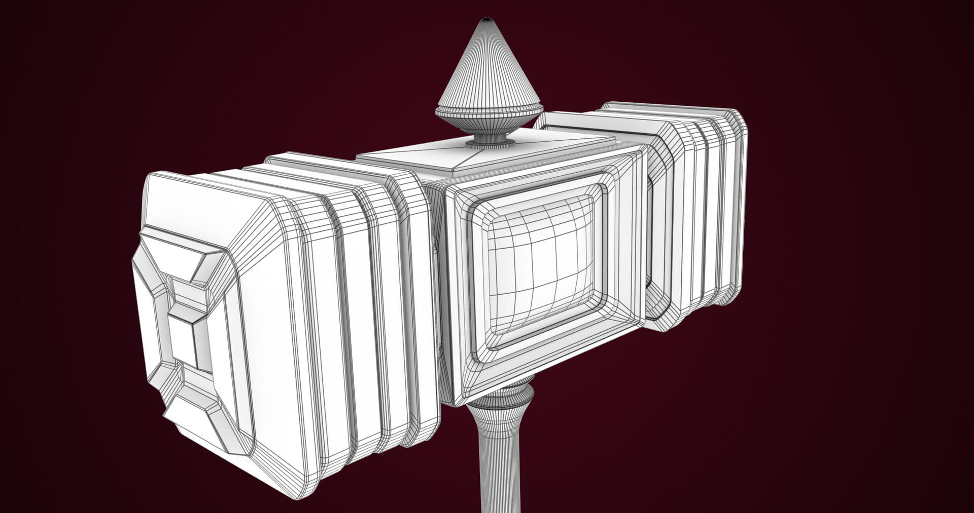 Sci Fi Battle Hammer 02 - 3D Model by Eight Vertex