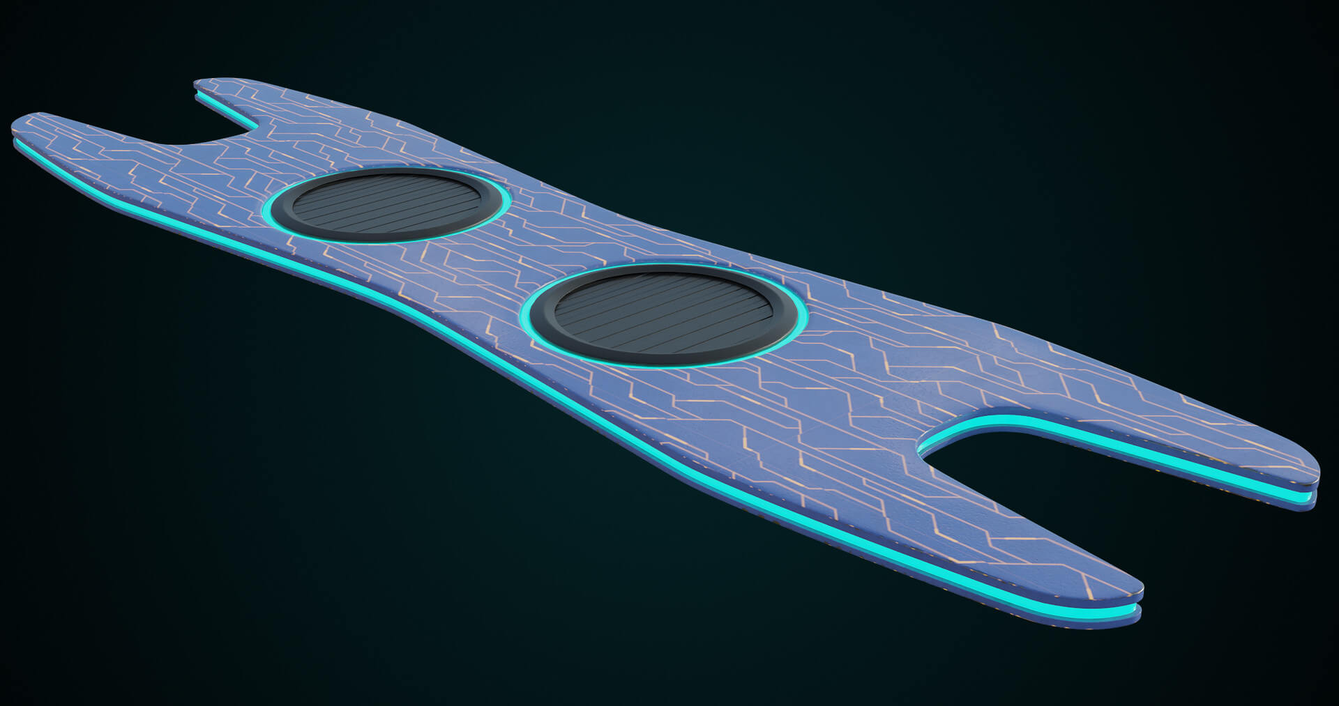 Sci-Fi Hoverboard 1 All PBR Textures Included 3D Model by Eight Vertex